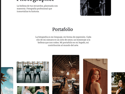 Photographer landing page by Edward Vidal on Dribbble