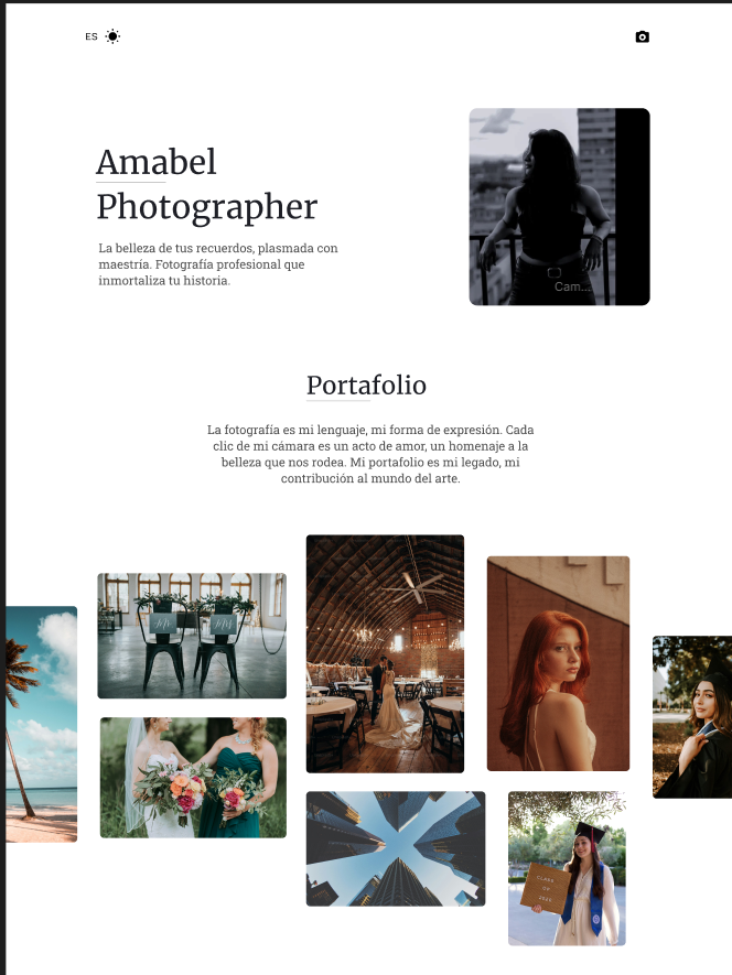 Photographer landing page by Edward Vidal on Dribbble