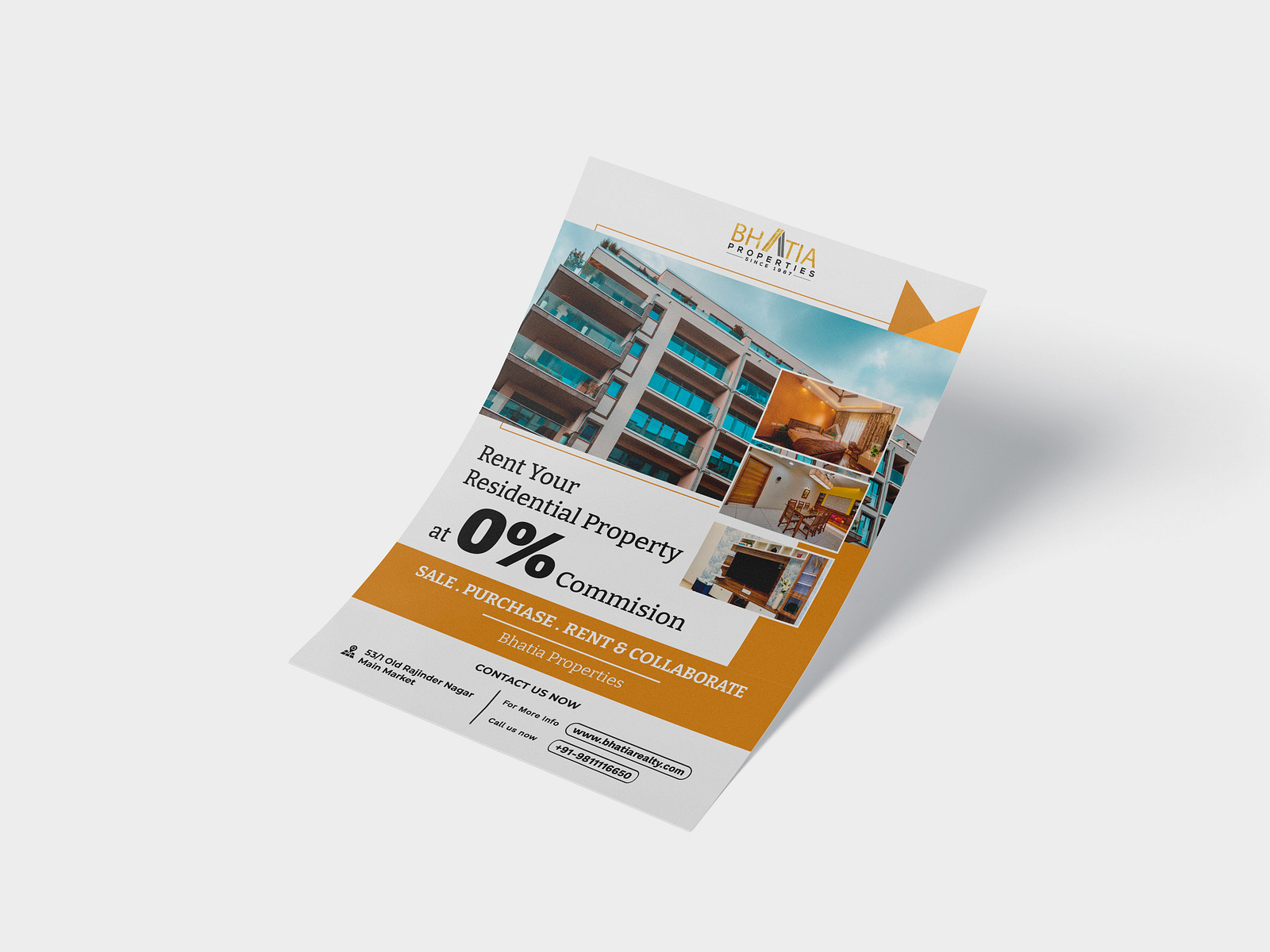 Bhatia Properties Flyer by Biren Das on Dribbble
