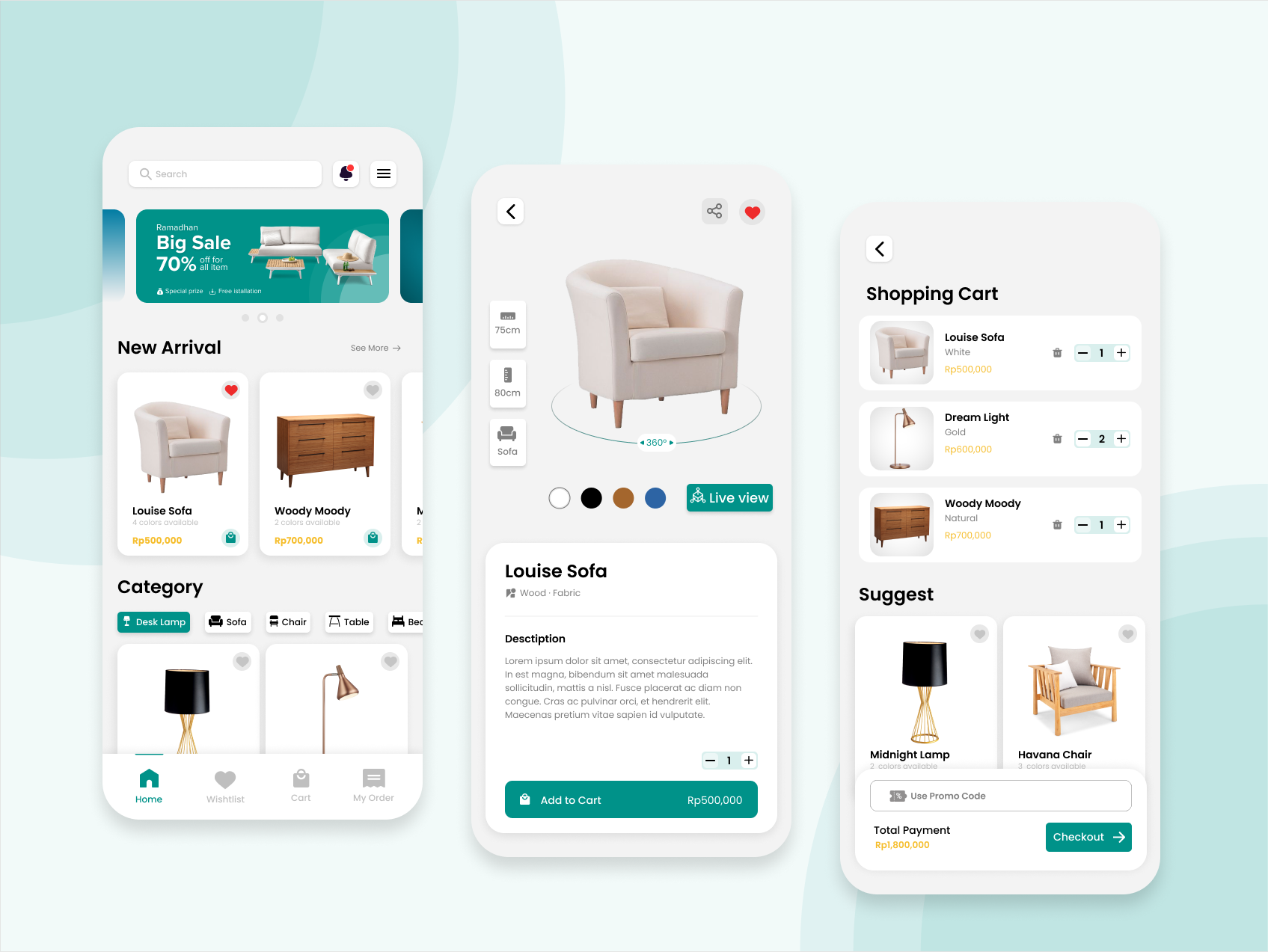 Mobile UI Design for Furniture by Yusuf Wicaksana on Dribbble