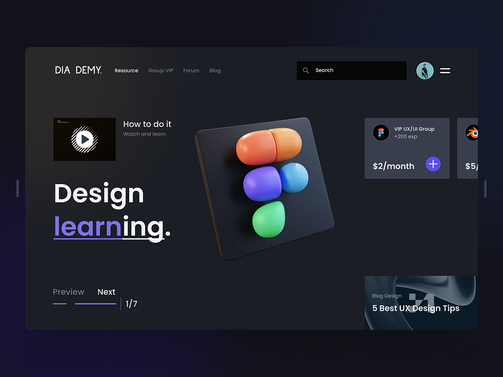 Clean UI Design - Learn Figma by DiA DEMY on Dribbble