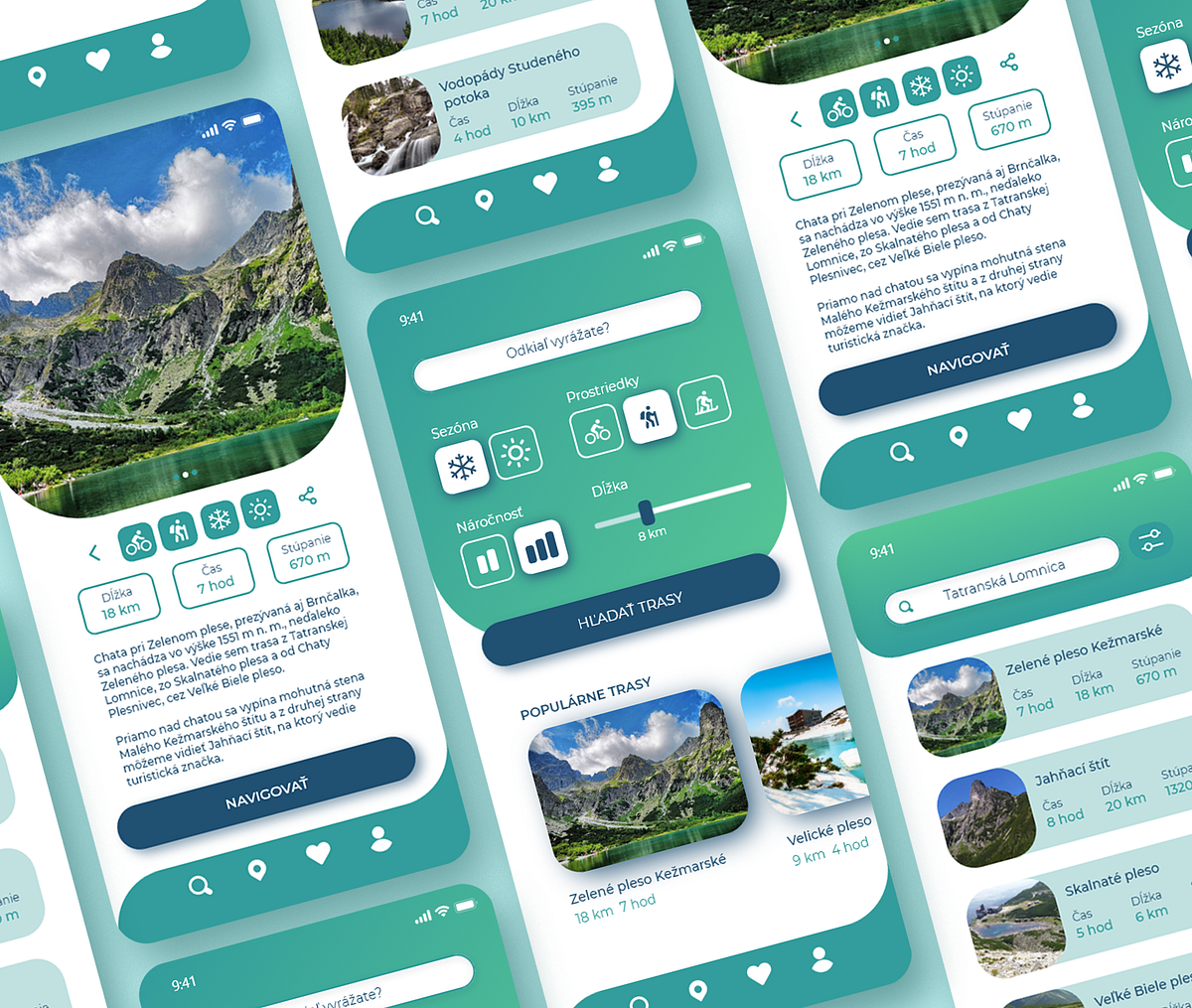 Hiking app by Miriam Kovaľová on Dribbble