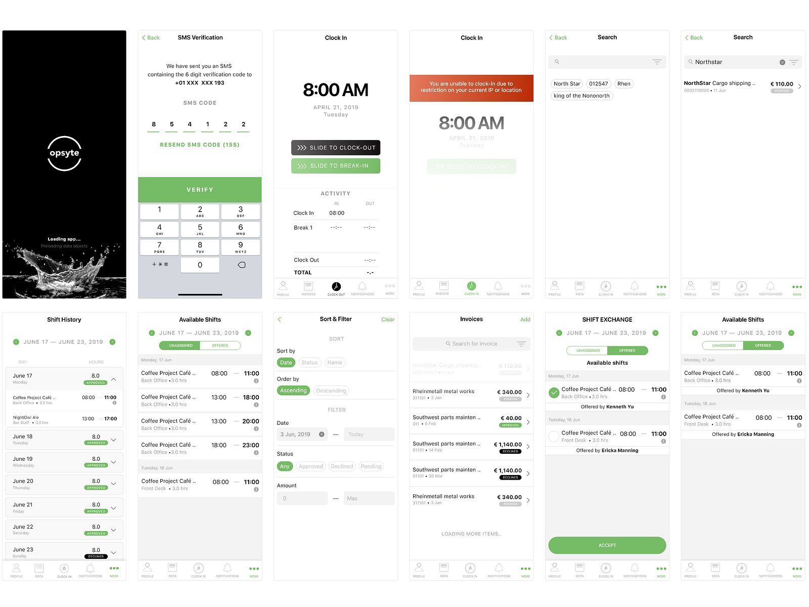 Opsyte Mobile - Shift Management by Niel Patrick Lugpatan on Dribbble