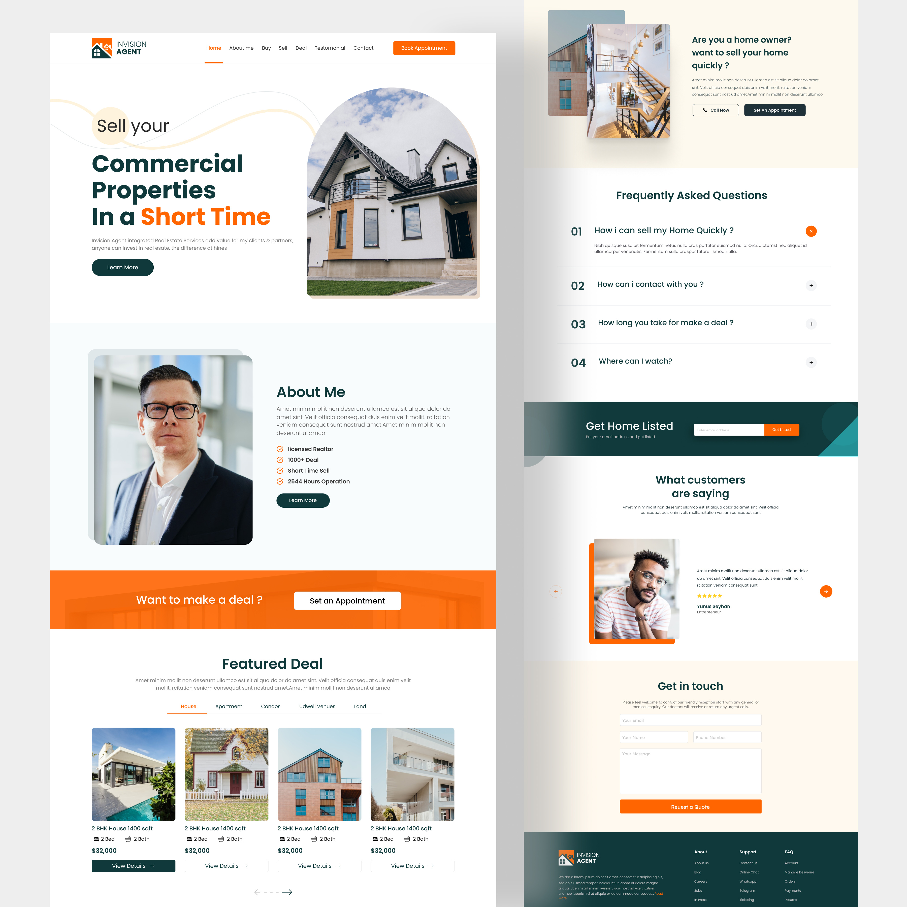 Invision Agent | Real Estate Agent Website by Koishik Ahmed on Dribbble