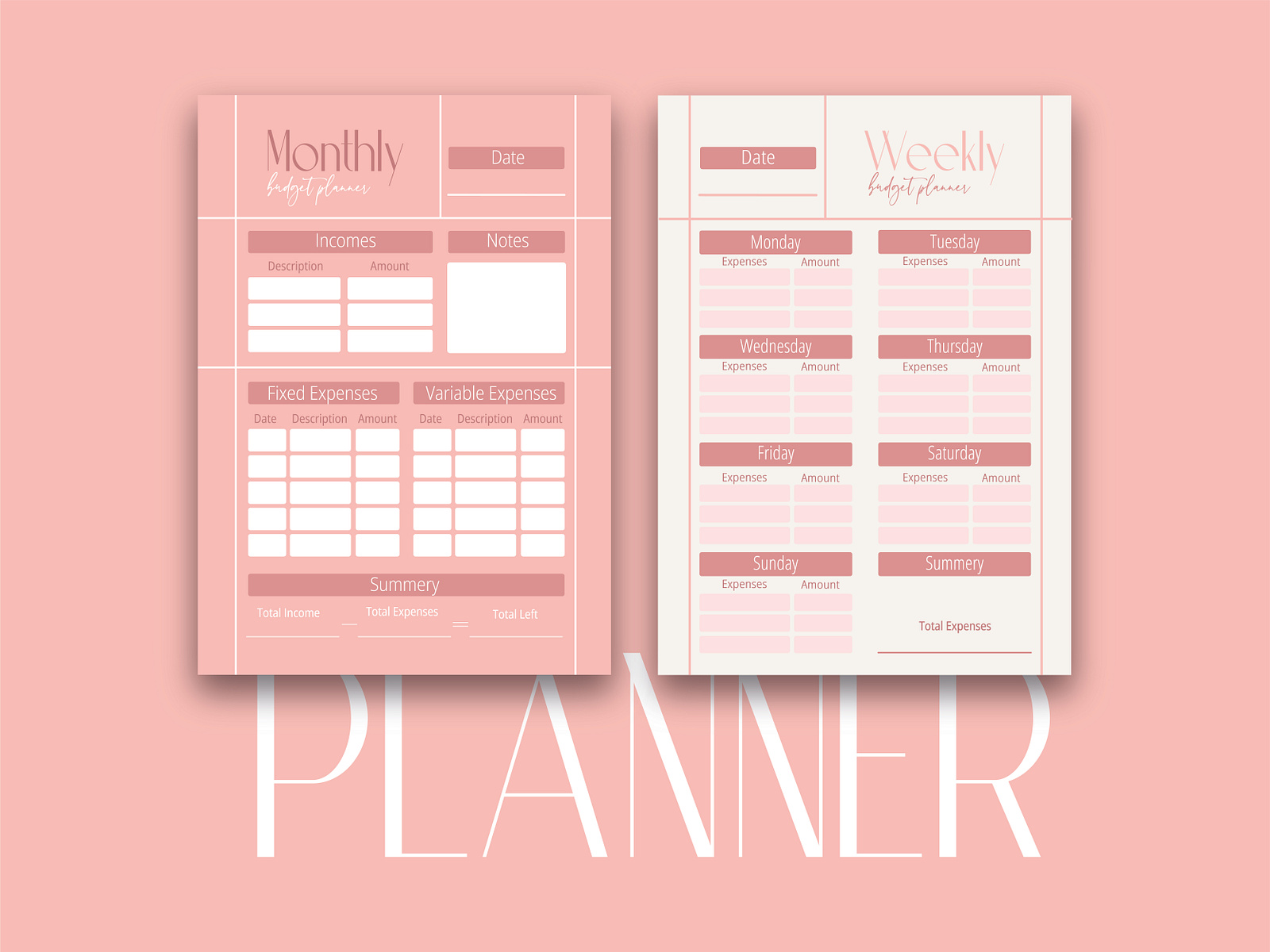 Financial planner design by Maria Morudo on Dribbble