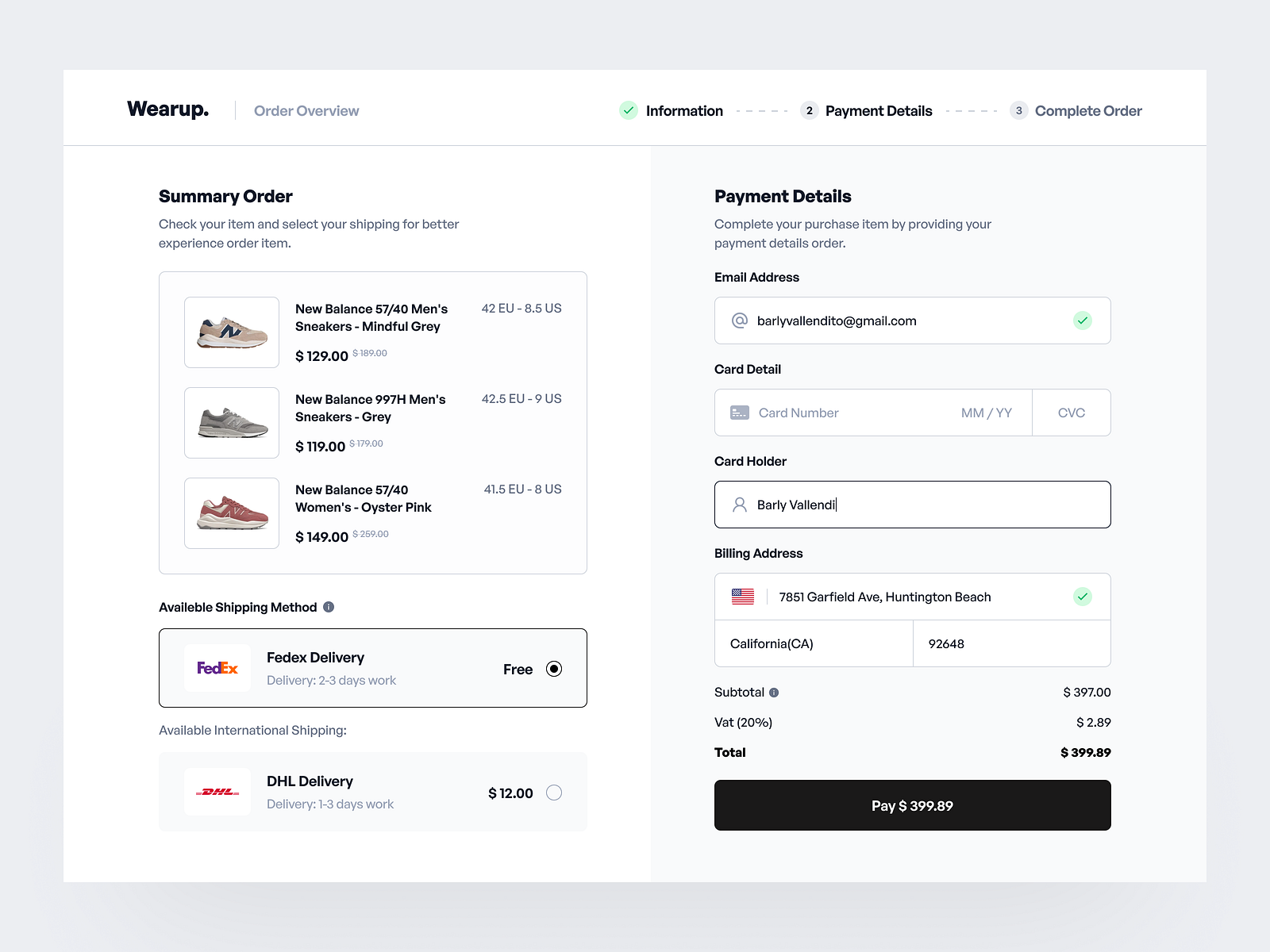 Checkout - Web App by Barly Design for Uxerflow on Dribbble