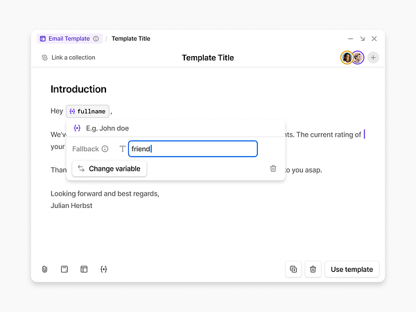 Attio – Email Templates with Variables by Julian Herbst for Attio on ...
