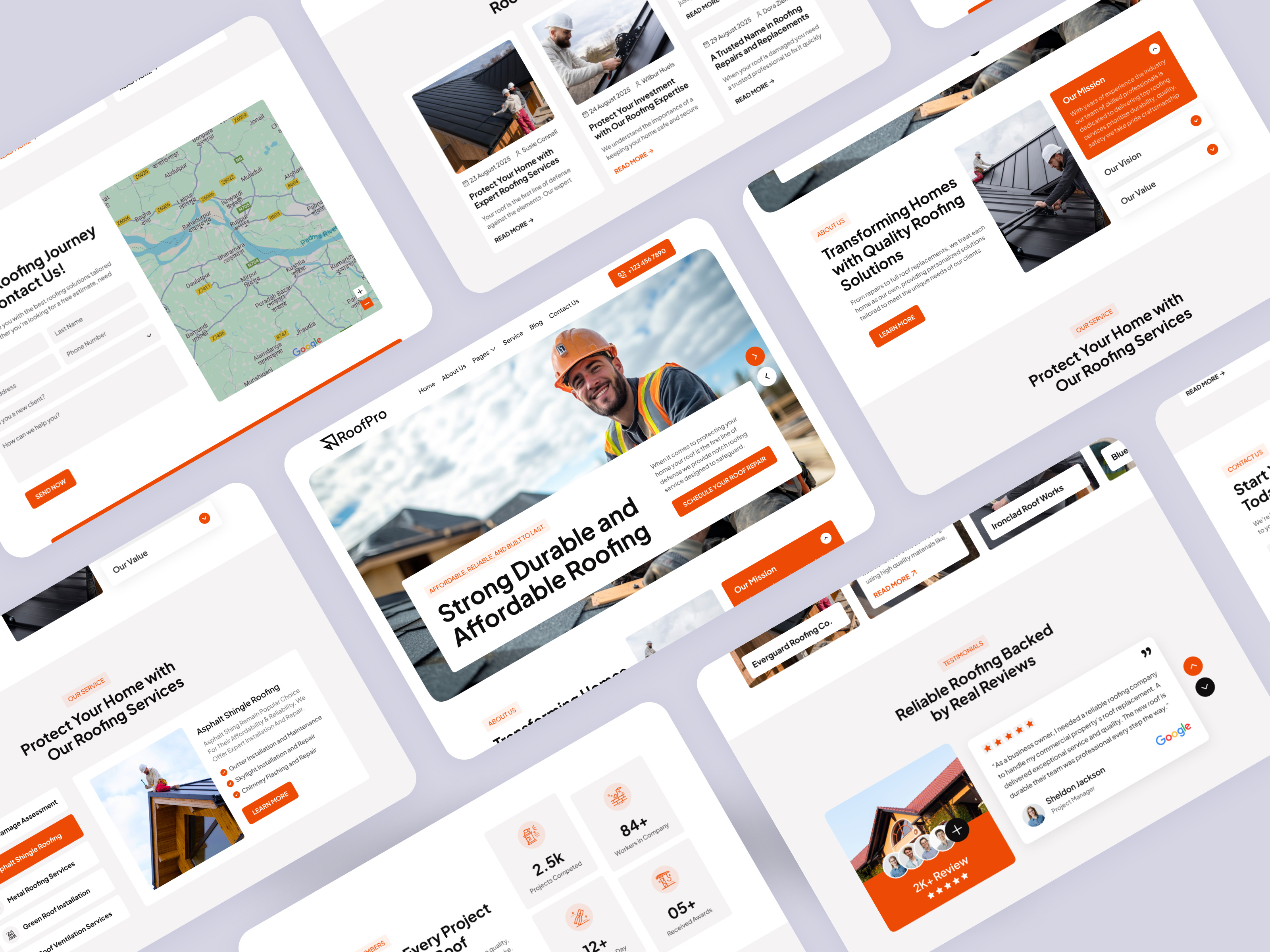 Roofing Repair Service Website Design by FleexStudio | Web Design Agency on Dribbble