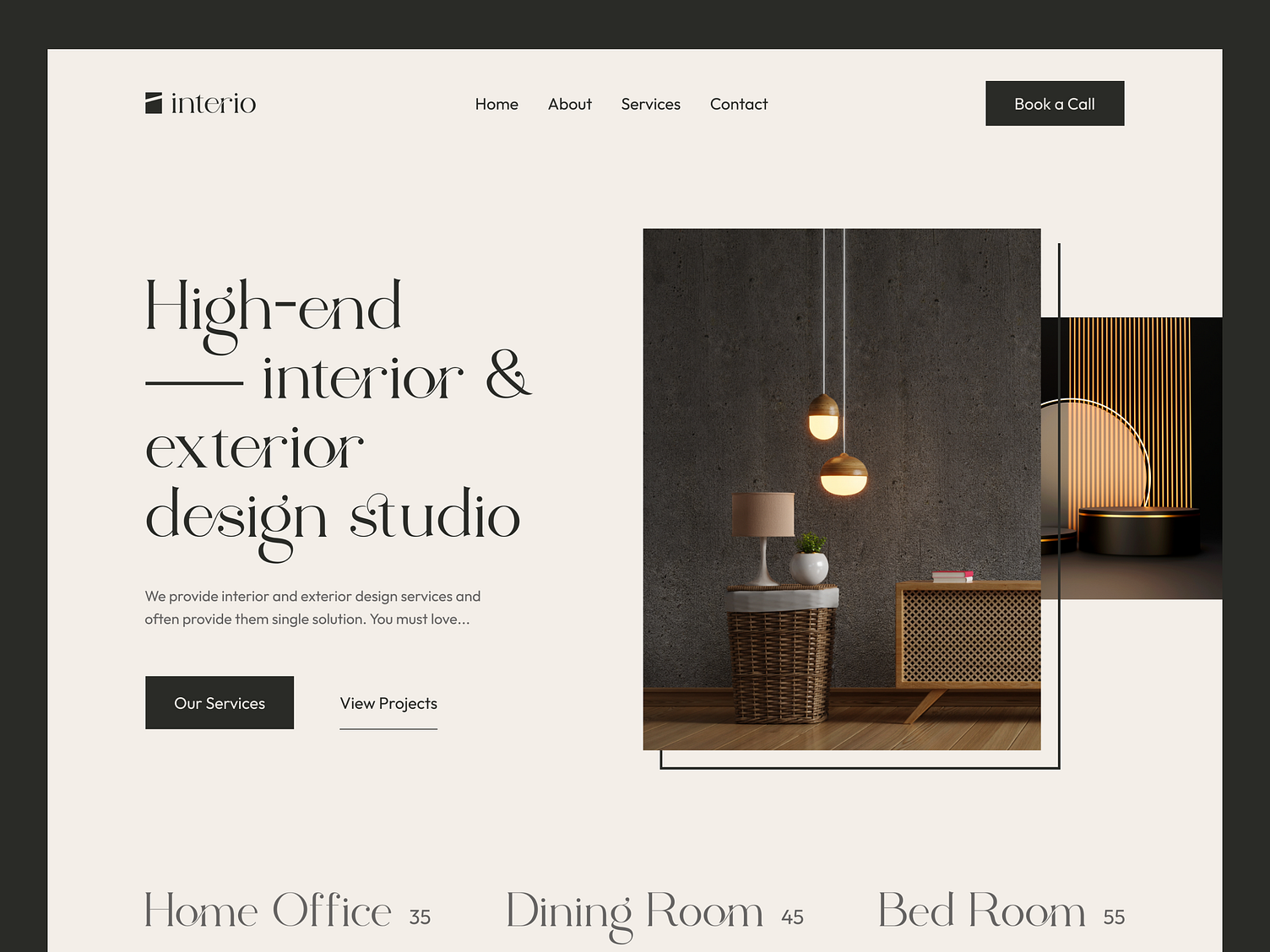 Interior Design Website Header Exploration by Sarfraz Jasim on Dribbble