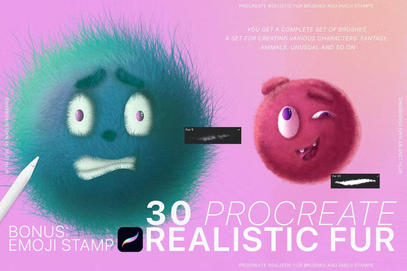 Free Procreate Realistic Fur & Emoji by Richarde Leei on Dribbble