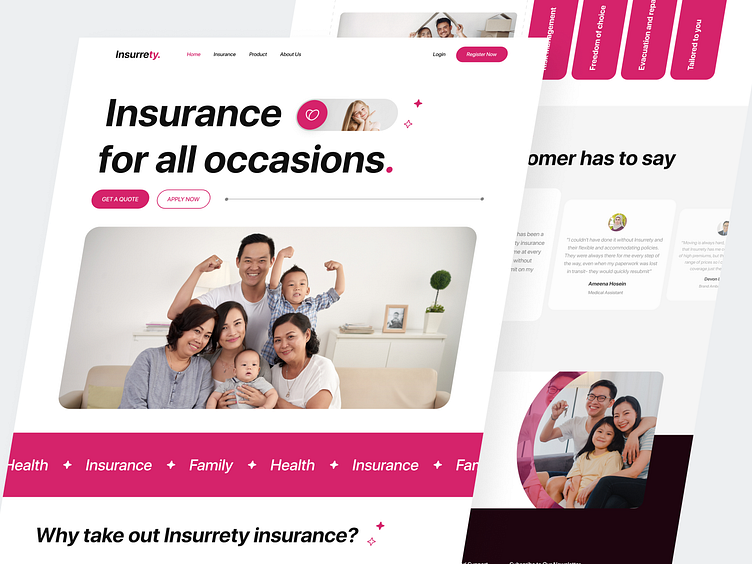 Insurrety - Insurance Landing Page by Zaim Maulana for Elux Space on ...