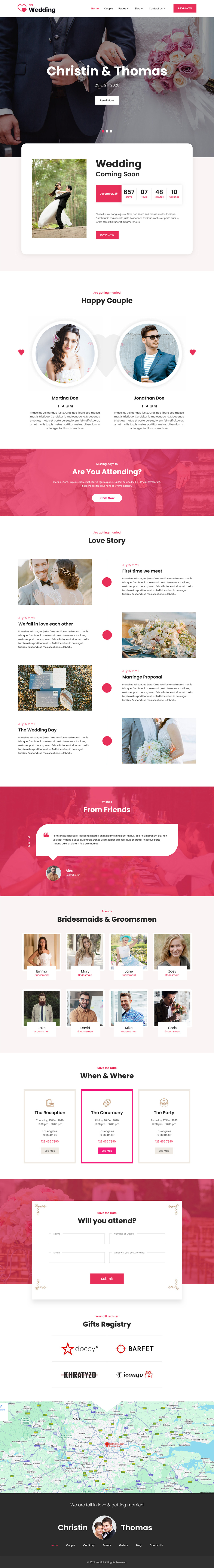 Wedding Lite - Free Wedding WordPress Theme by SKT Themes on Dribbble