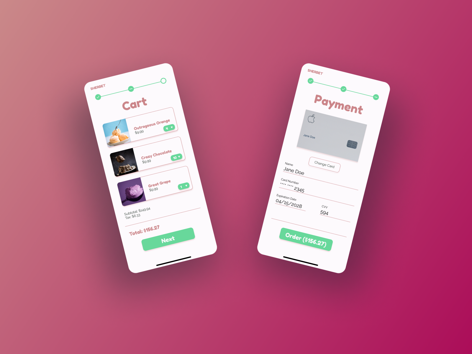 Mobile Credit Card Checkout Screens by Jonathan Edgar on Dribbble