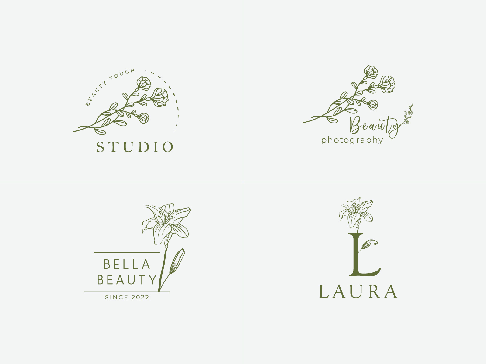 Floral element Botanical Boho Logo Template. by branding_lab01 on Dribbble