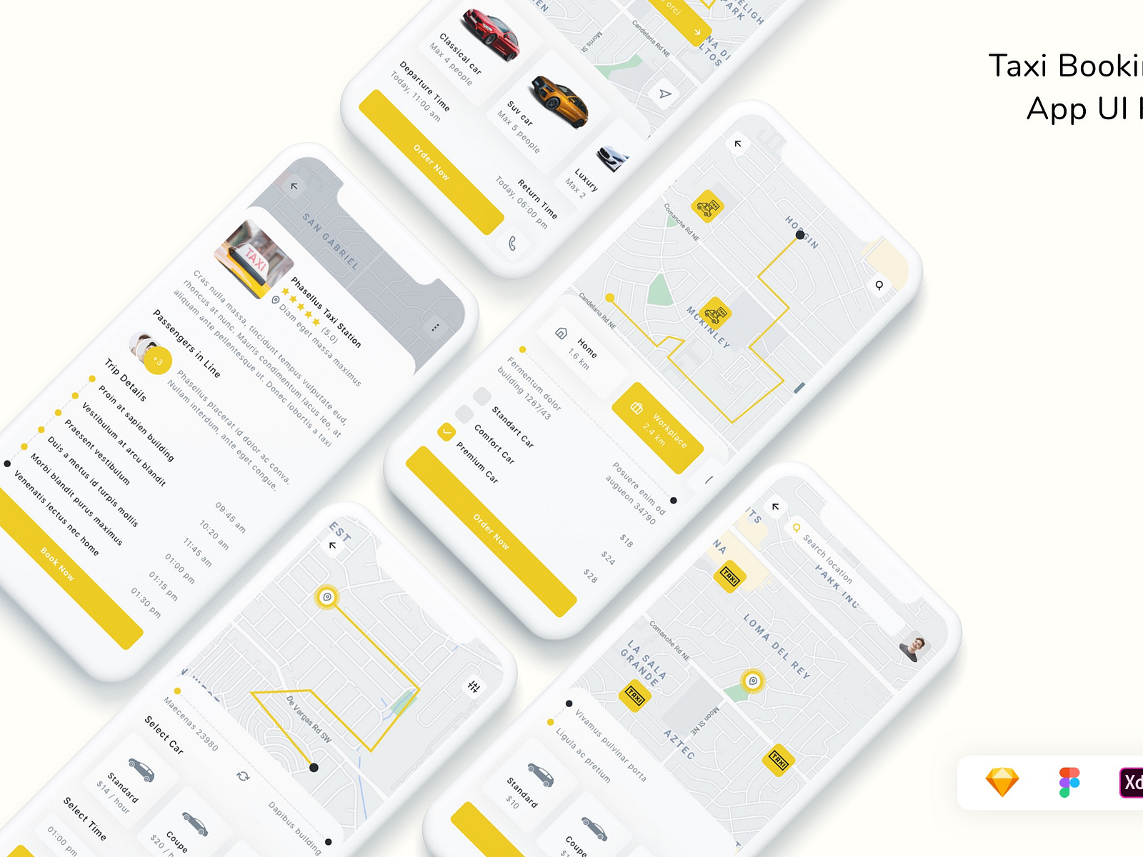 Taxi Booking App UI Kit by UI Workshop on Dribbble