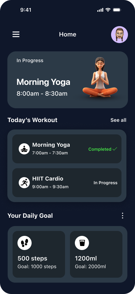 Exercise App UI by Ifeoluwa Joel on Dribbble