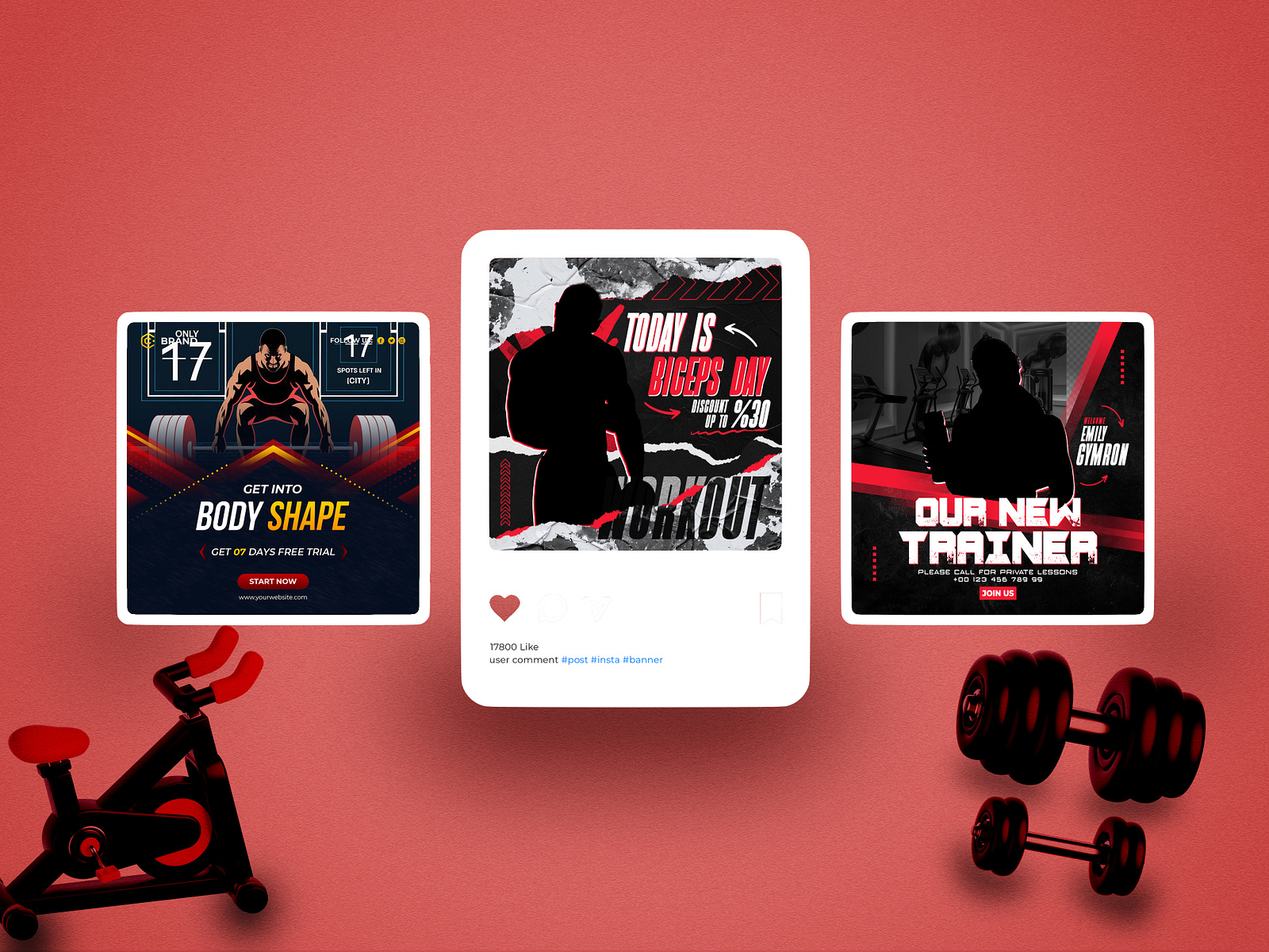 gym insta media post by Surjeet shah on Dribbble