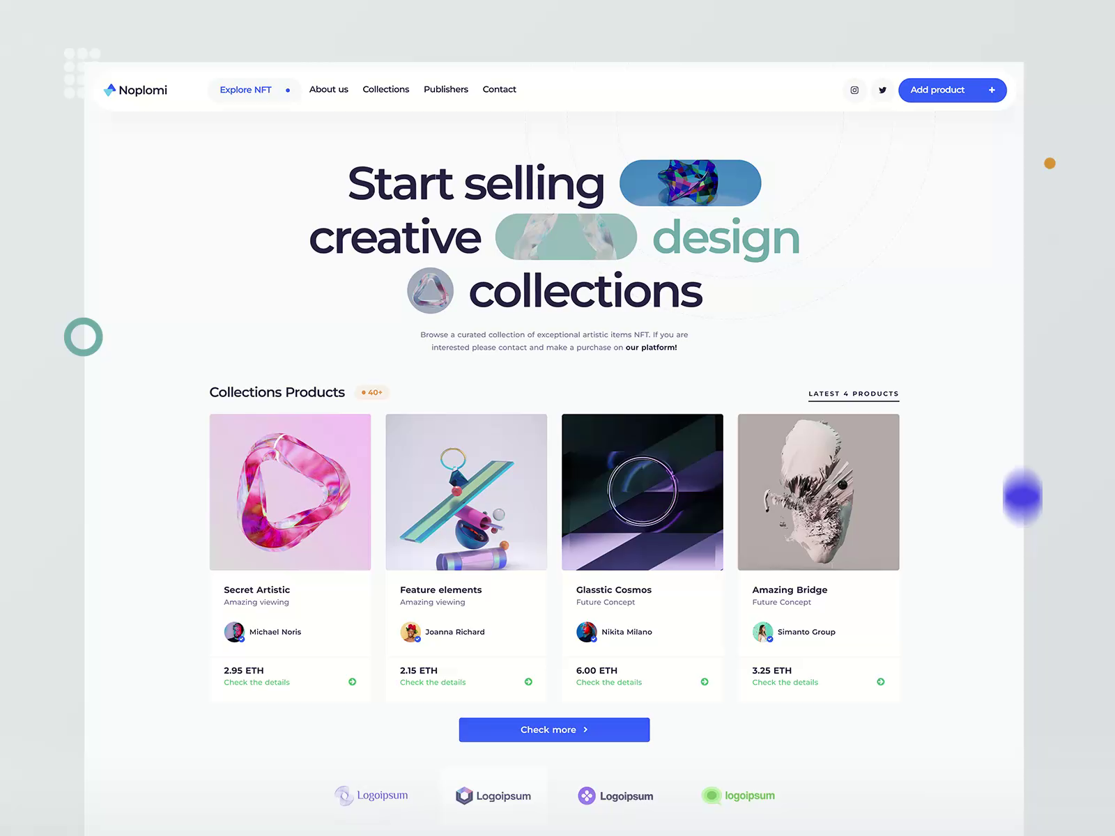 Noplomi / NFT Marketplace - Website template by Tomasz Mazurczak for ...