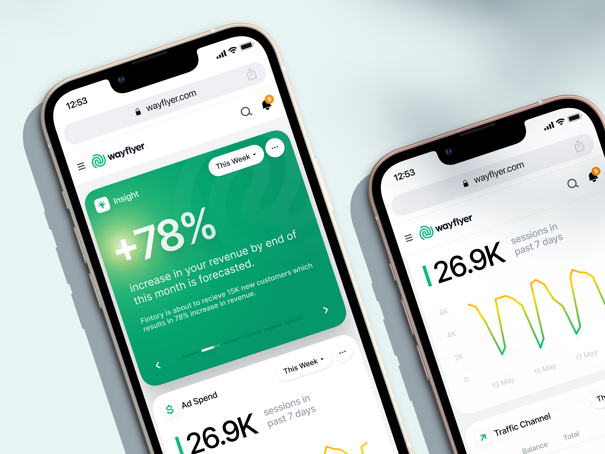 Wayflyer - Mobile Dashboard by Kevin Dukkon for Fintory on Dribbble