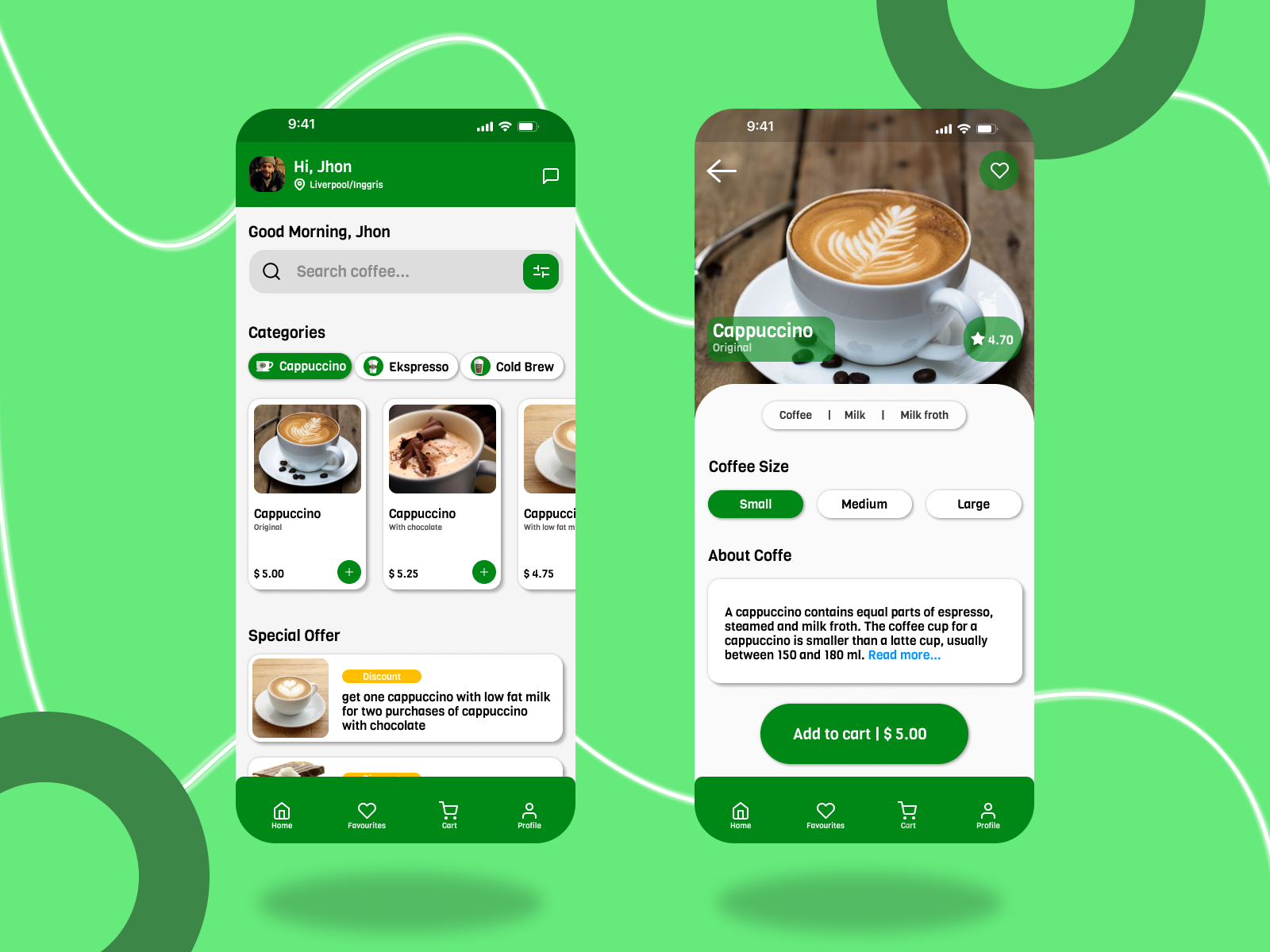 Simple coffee shop UI design by Salaf on Dribbble