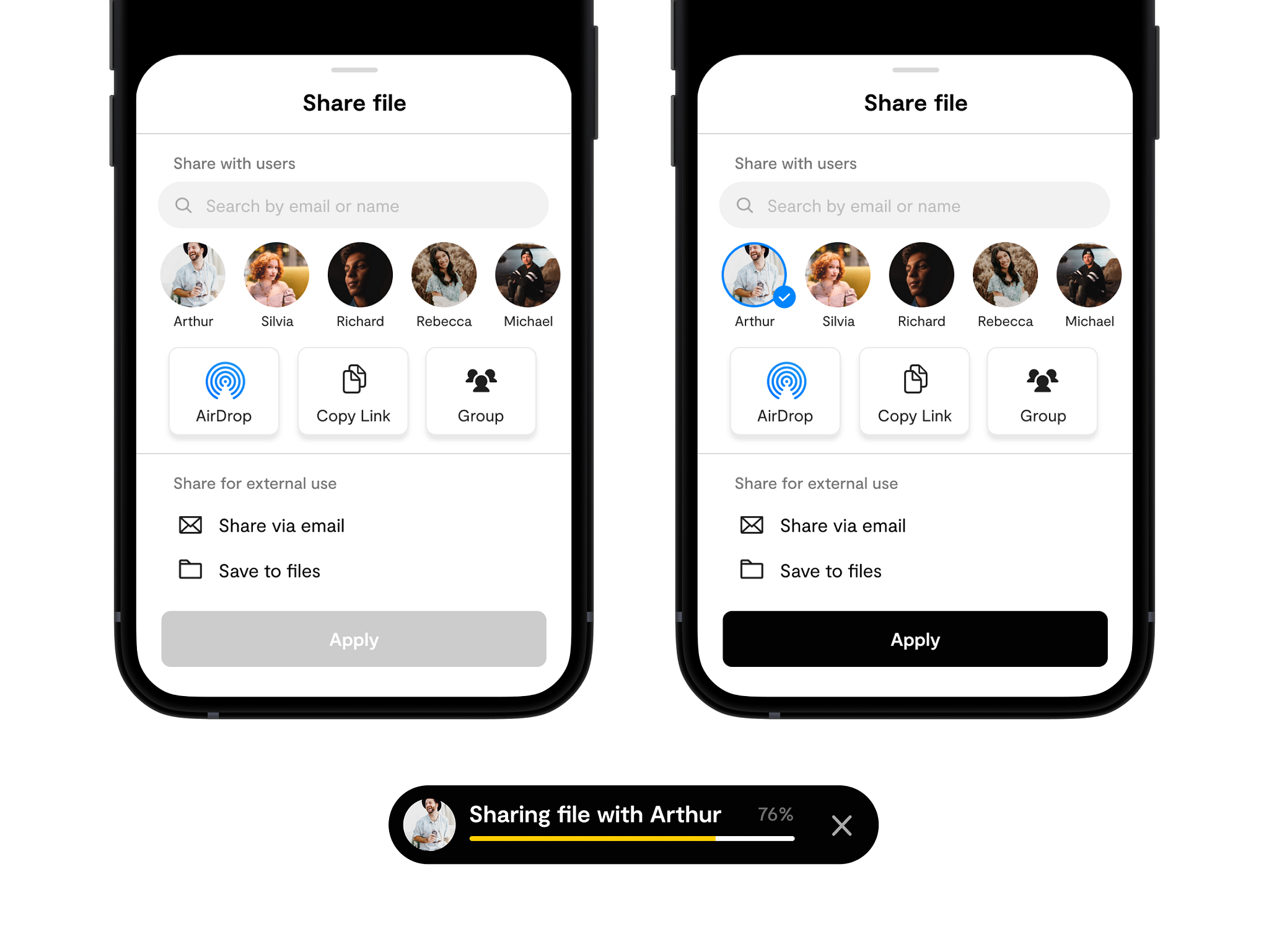 Share a file by Jordi Plaza on Dribbble