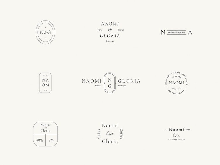 Naomi Logos. 54 Customisable & Minimal Logotypes. Ai Eps Psd by Feel ...