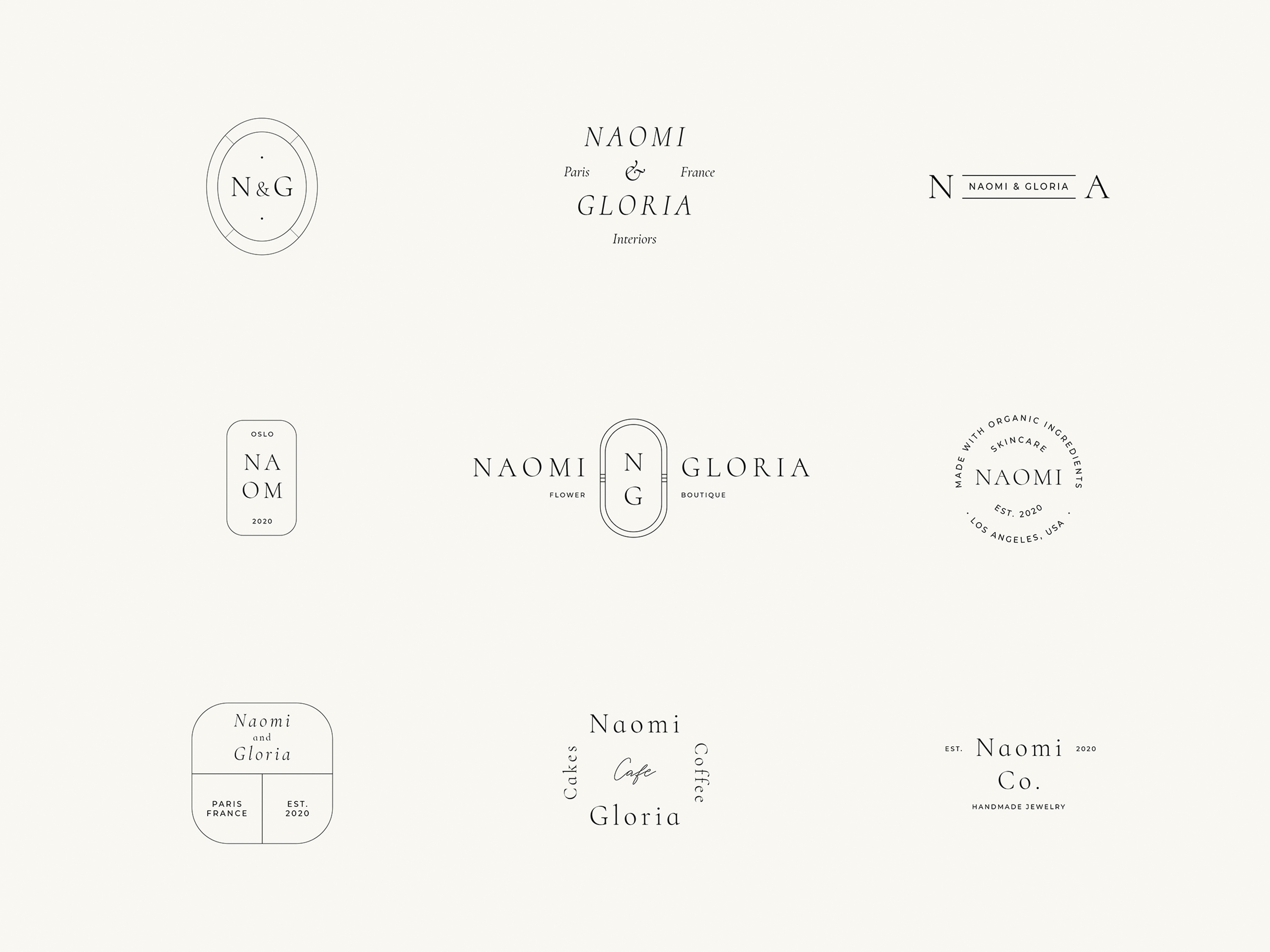Naomi Logos. 54 Customisable & Minimal Logotypes. Ai Eps Psd by Feel ...