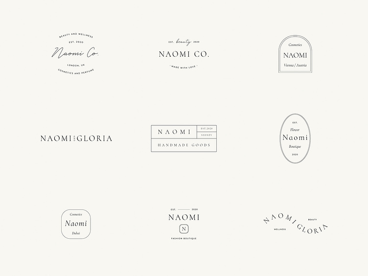 Naomi Logos. 54 Customisable & Minimal Logotypes. Ai Eps Psd by Feel ...