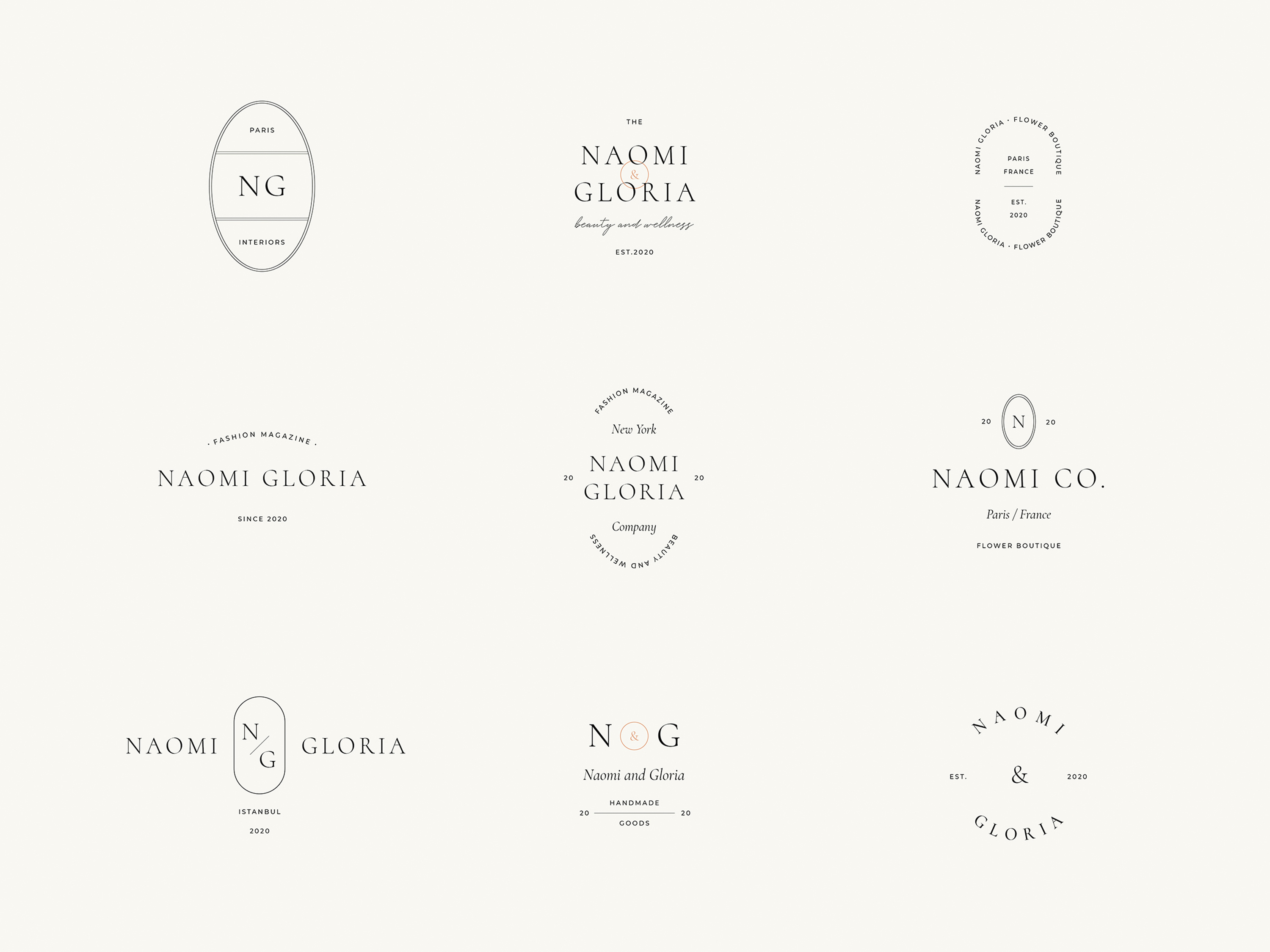 Naomi Logos. 54 Customisable & Minimal Logotypes. Ai Eps Psd by Feel ...