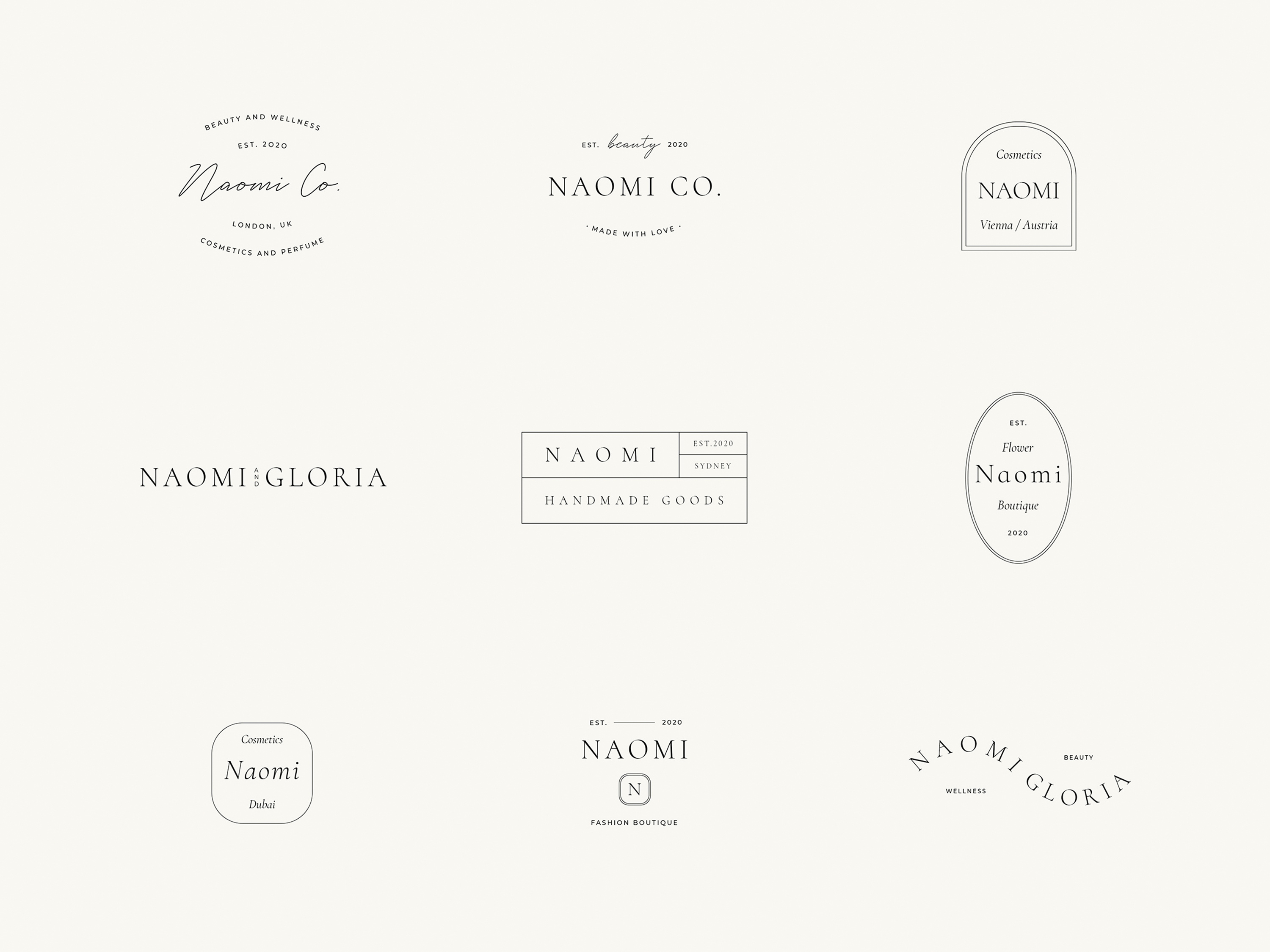 Naomi Logos. 54 Customisable & Minimal Logotypes. Ai Eps Psd by Feel ...