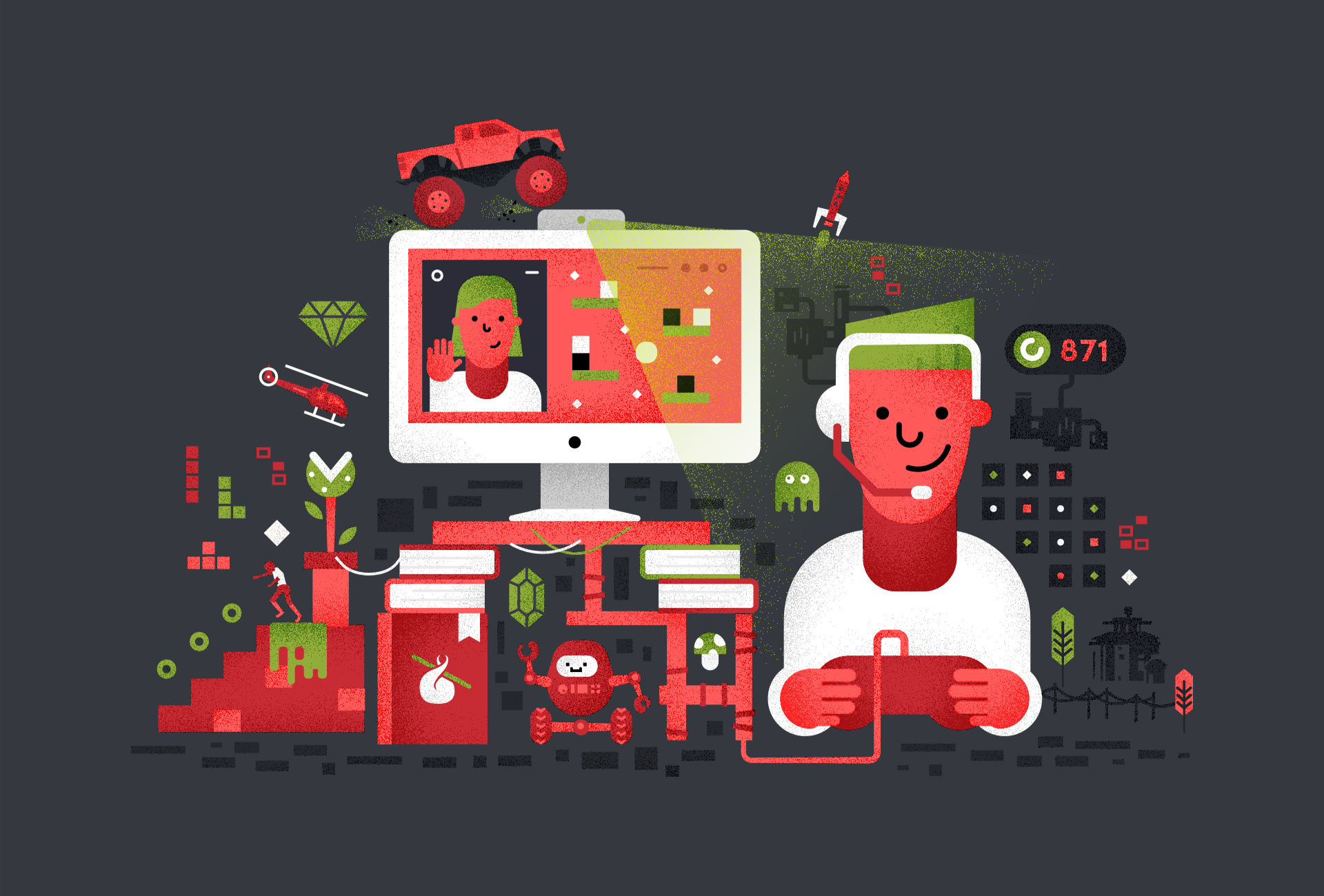 Humble Bundle web pages & illustration by Oli Lisher on Dribbble