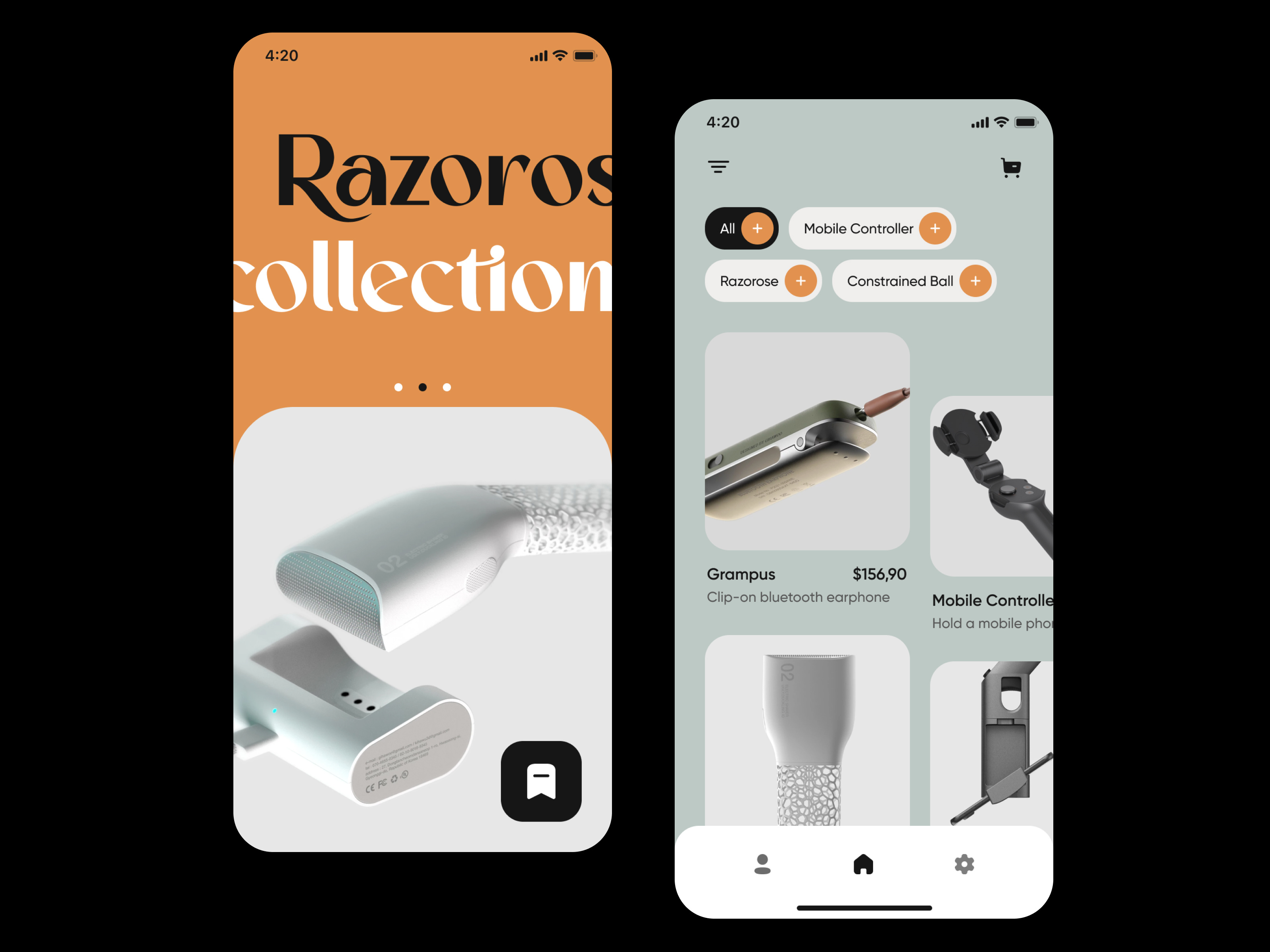 E-commerce mobile interaction by Taras Migulko on Dribbble