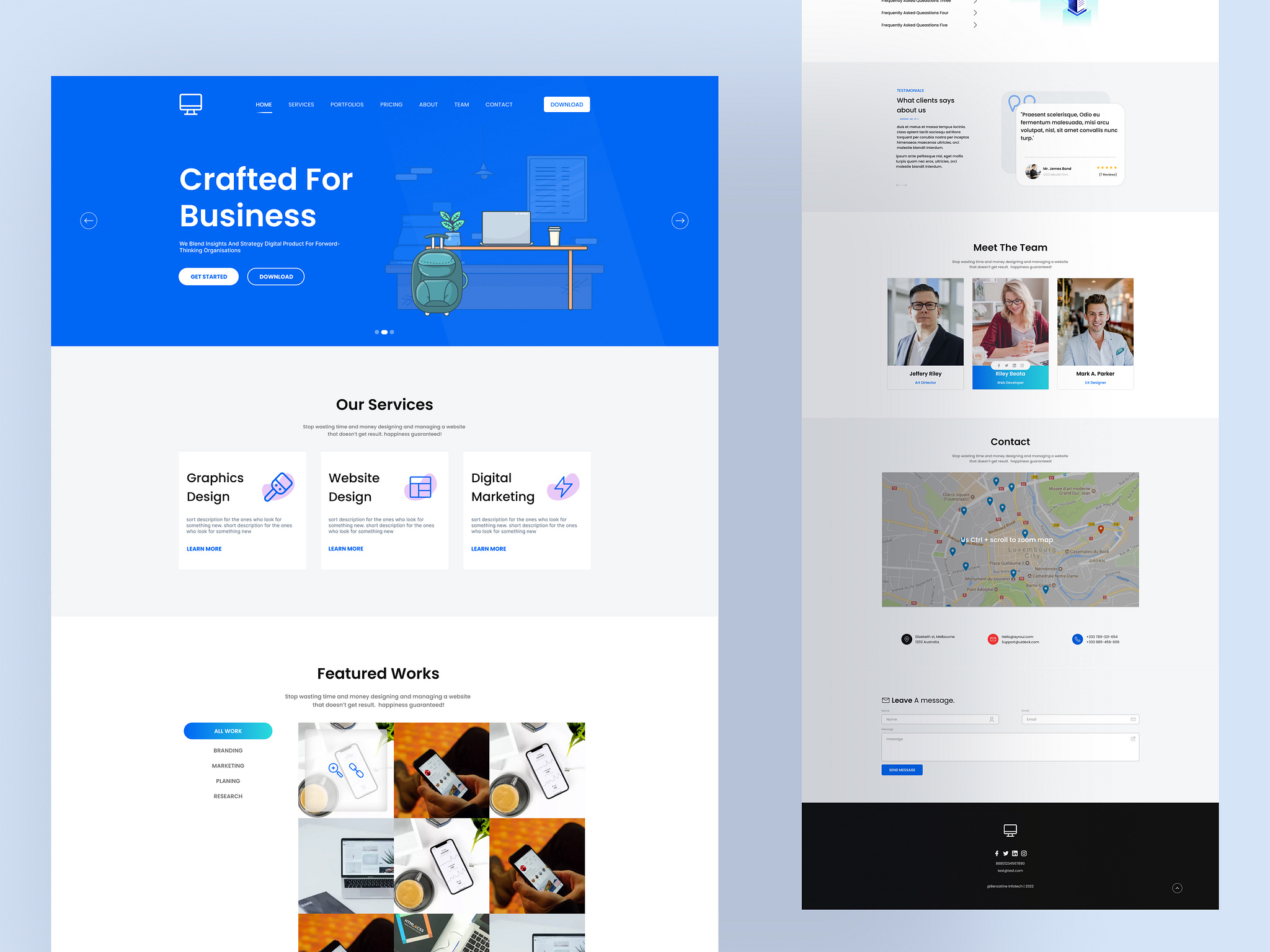 Business Landing Website Template by Benzatine Infotech on Dribbble