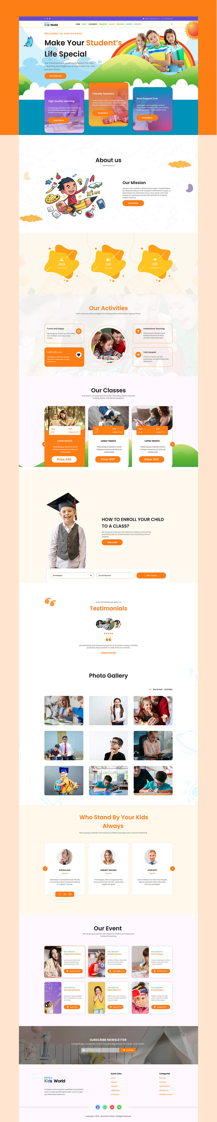 Kids Education Website Template by Benzatine Infotech on Dribbble