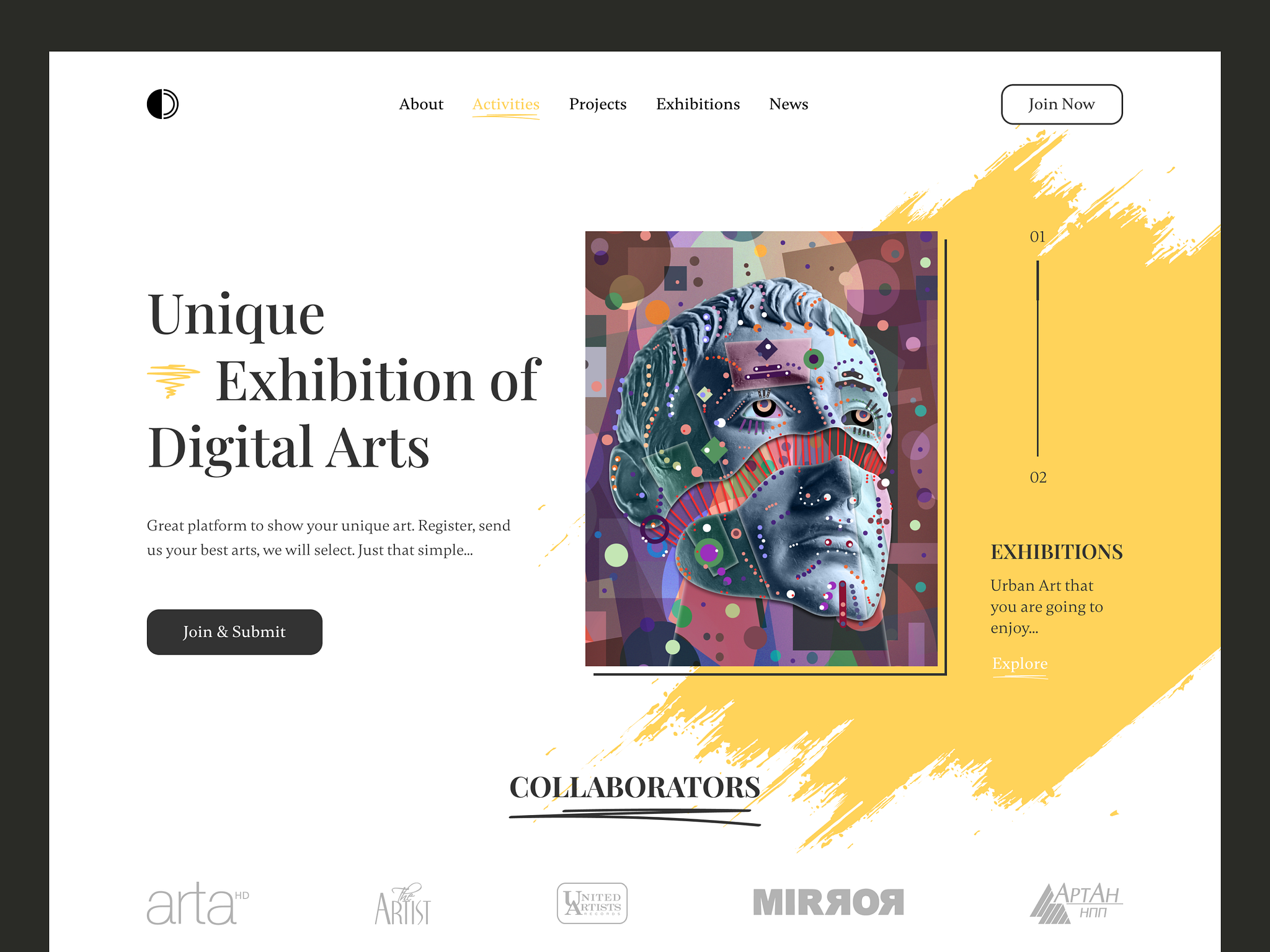 Digital Art Exhibitions Website Header Exploration by Sarfraz Jasim on ...