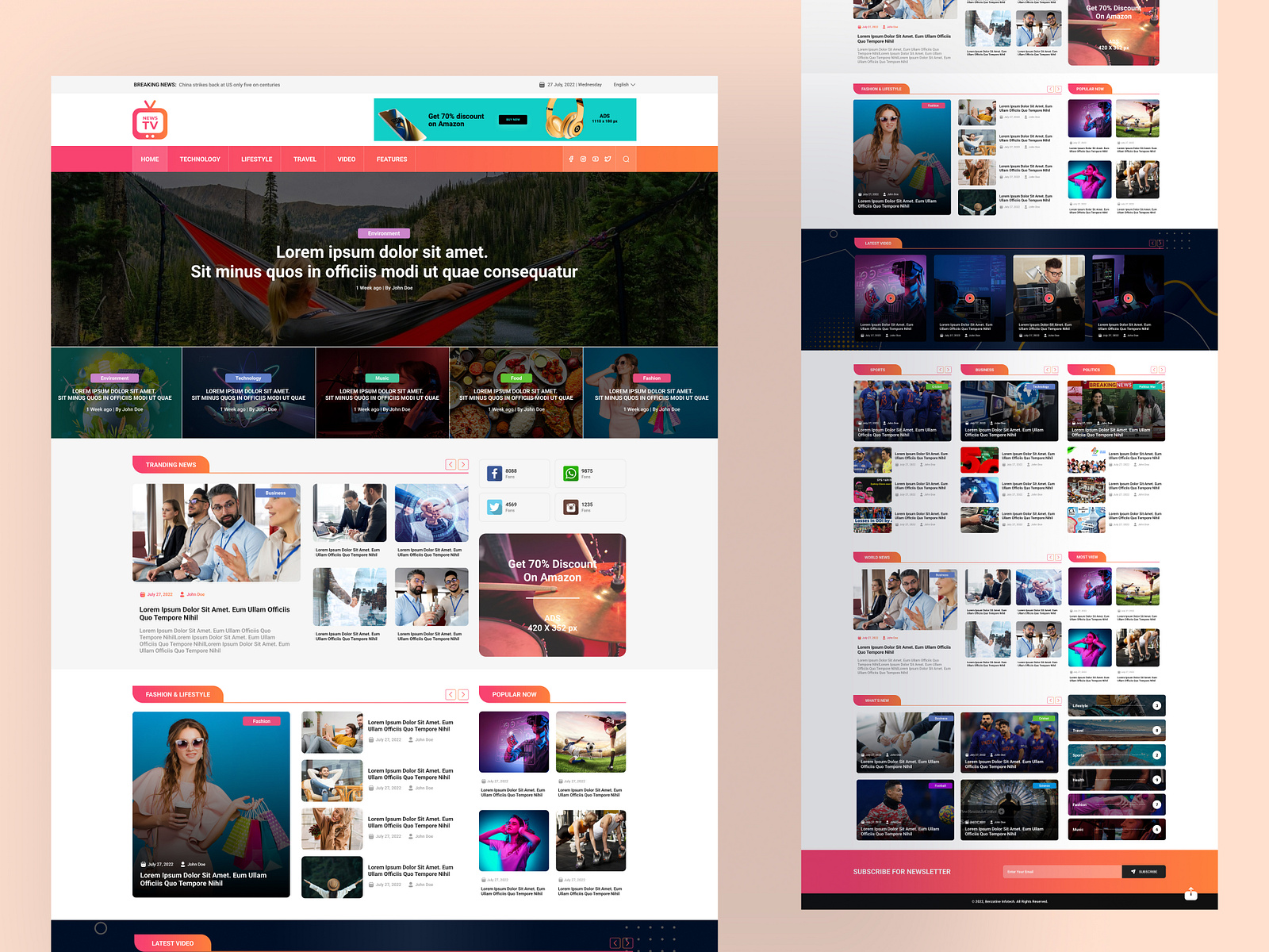 News Feeds Website Design by Brijesh Vadukia on Dribbble