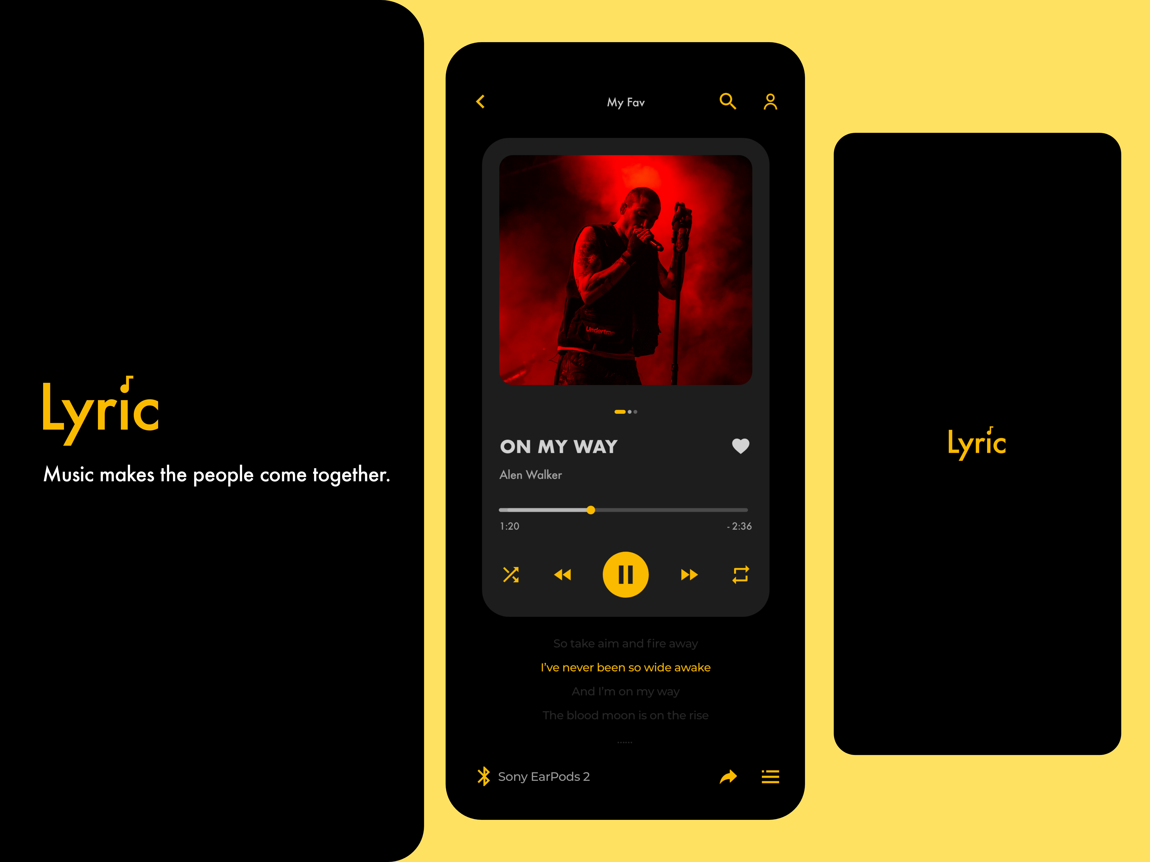 Lyrical Music App by UI Enthusiast on Dribbble