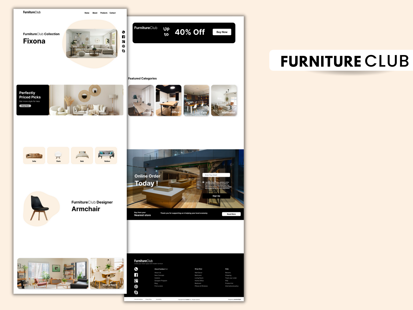 Furniture Club Ui Design For Website by Muhammad Lovlu on Dribbble