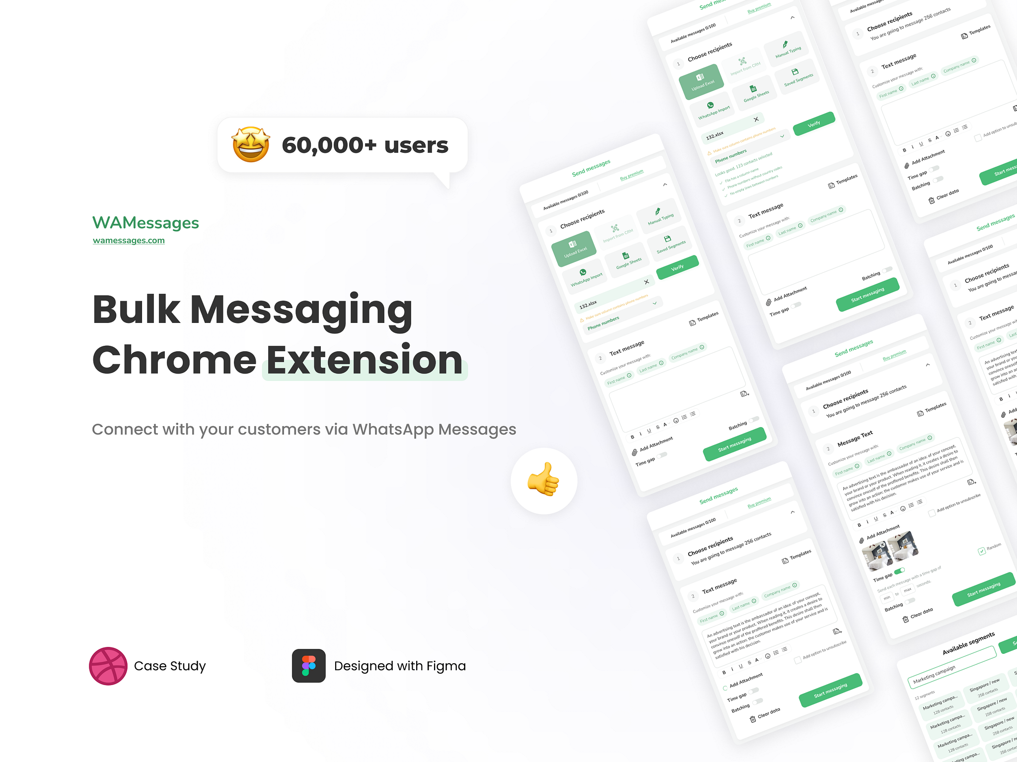 WAMessages – Bulk Messaging Chrome Extension by Andrew Tsopych for Intobi on Dribbble
