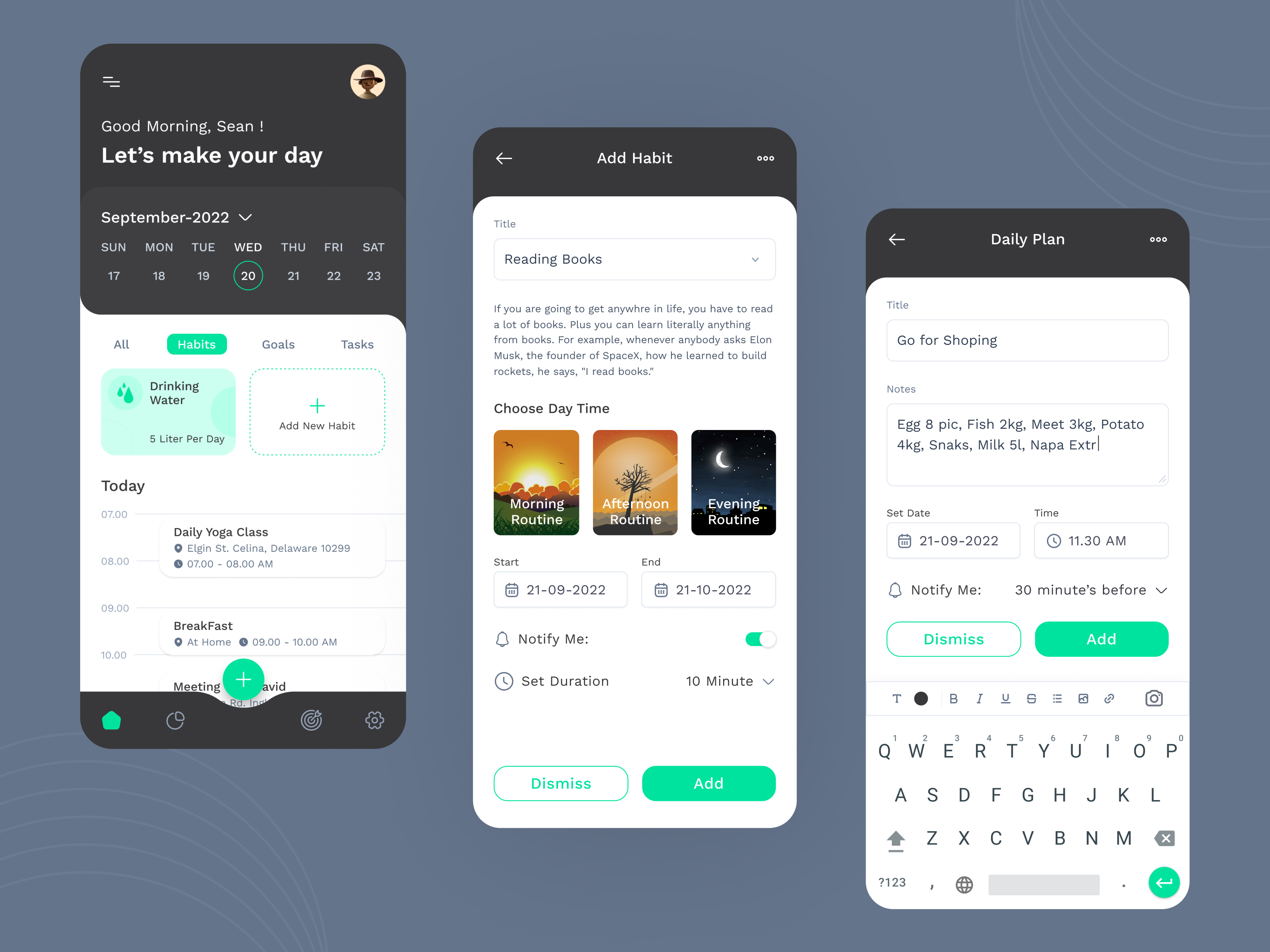 Daily Planner Mobile App by Shahriar Sultan for Lumixel Studio on Dribbble