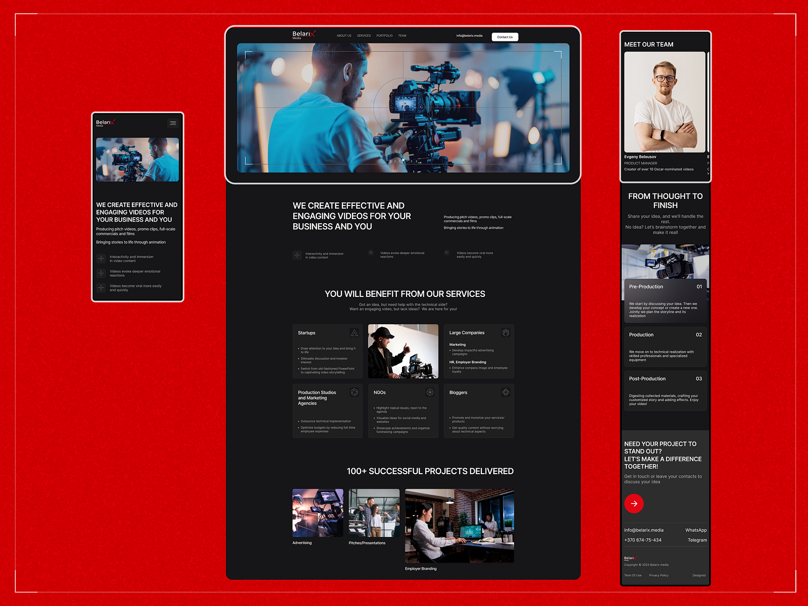 Landing page portfolio website for video production agency by ...