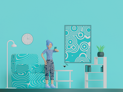 Blue 3D Illustration by Asad Memon on Dribbble