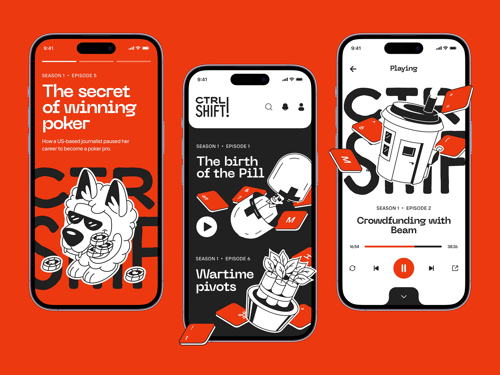 CTRL SHIFT - Podcast App Concept by Lay on Dribbble