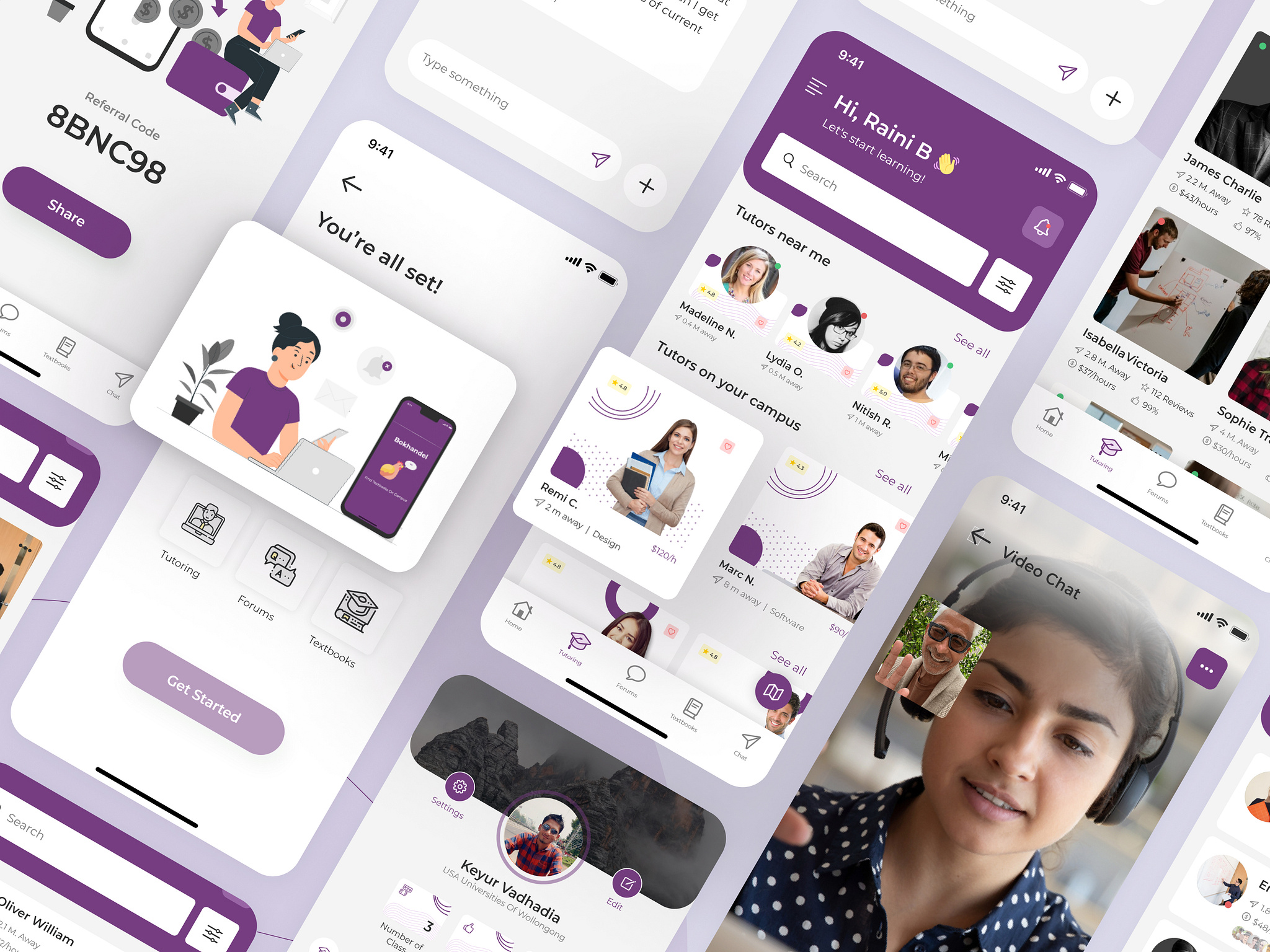 e-learning tutor students mobile app UI UX design by Keyur Vadhadia for ...