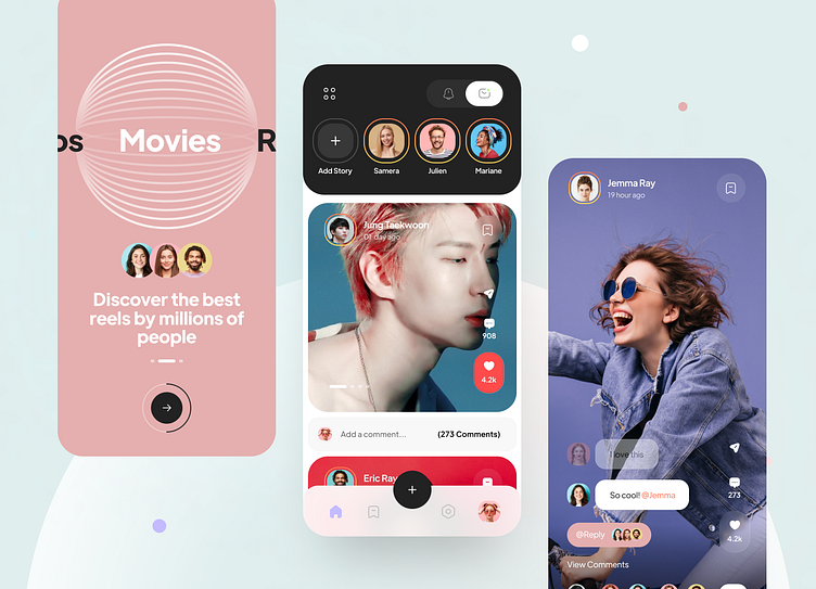 Social Media App by Bogdan Falin for QClay on Dribbble