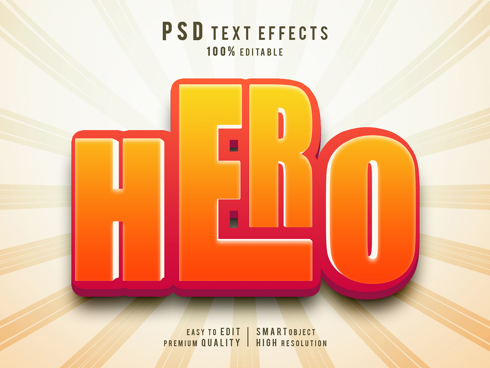 Creative Hero 3d editable text effects layer mockup template by Md ...