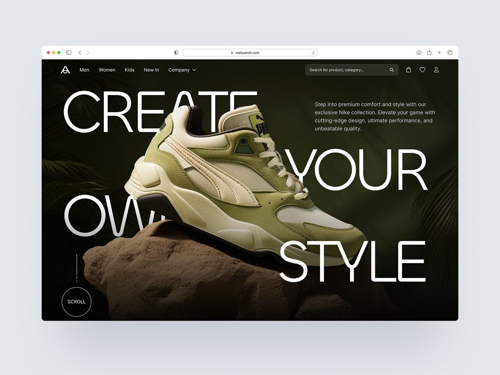 E-commerce website header design by Webyansh - Webflow Design & Development on Dribbble