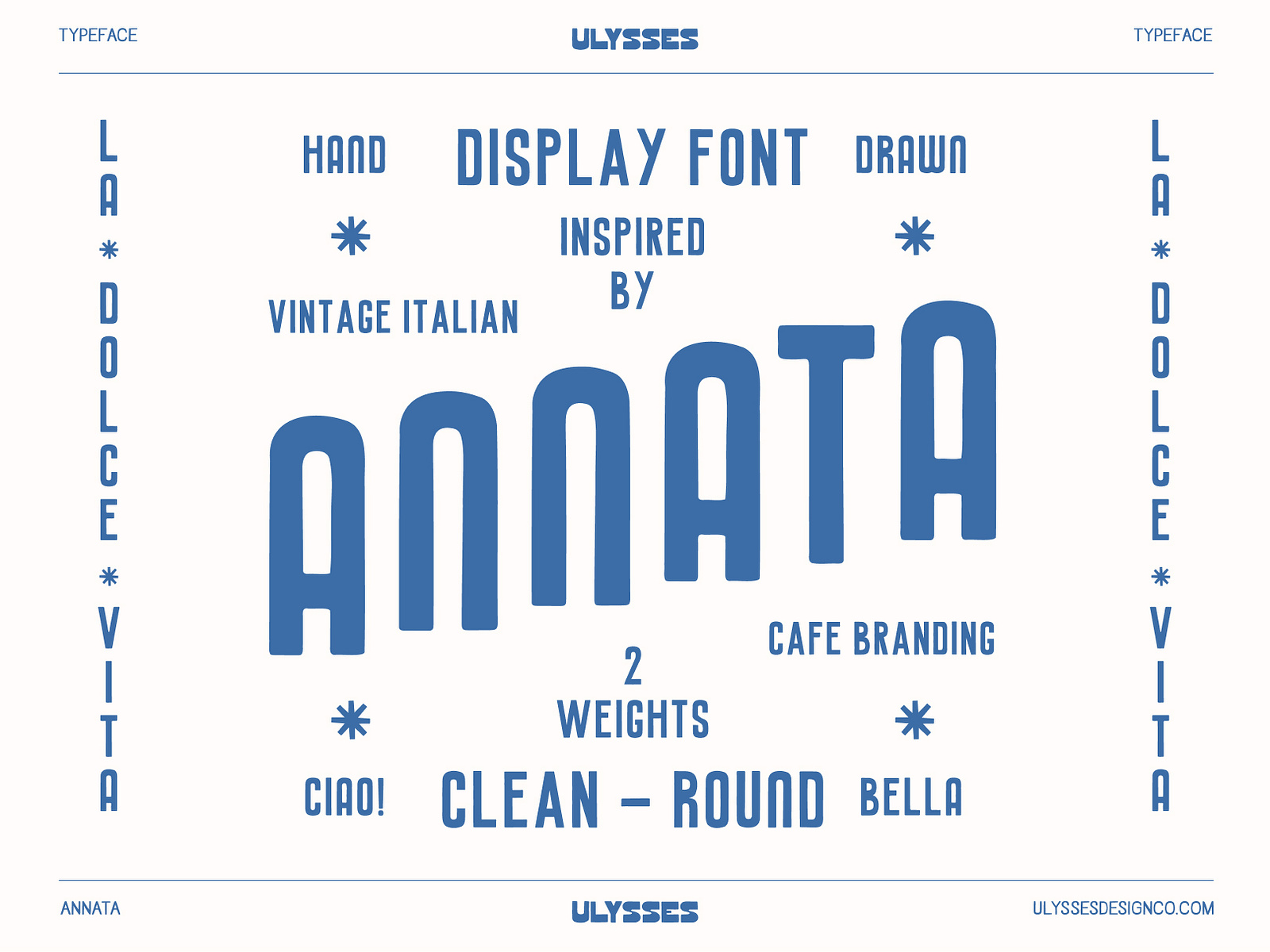 Hand Drawn Vintage Display Font - Annata by Ulysses Design Co by ...