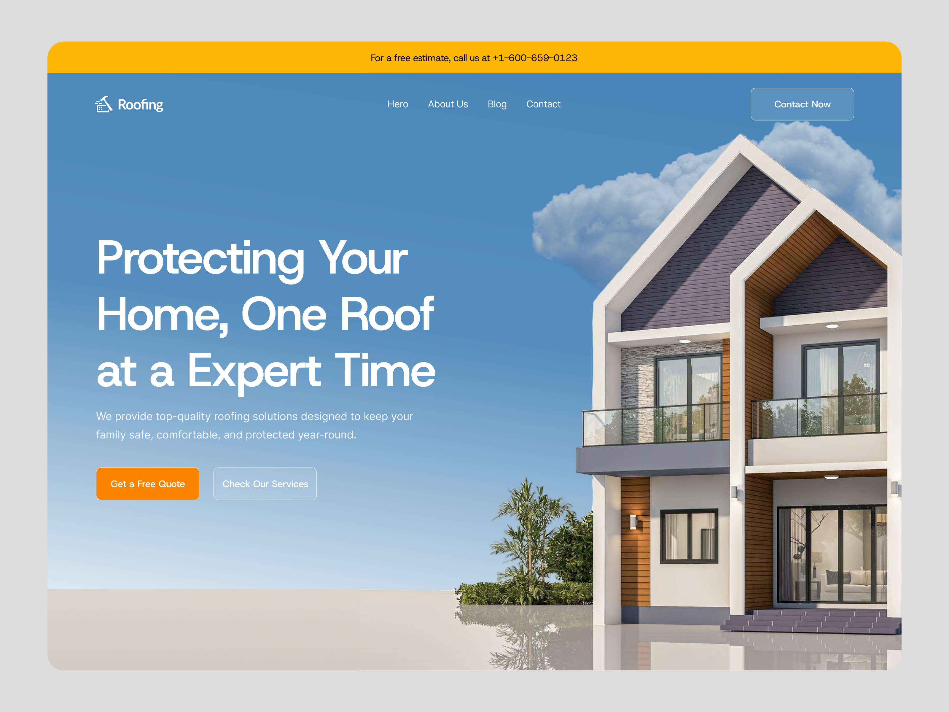 Roofing Repair Service Website Design by Webtemp Studio on Dribbble