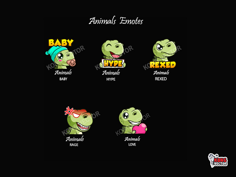 Animals Twitch Emotes by Kong Vector on Dribbble